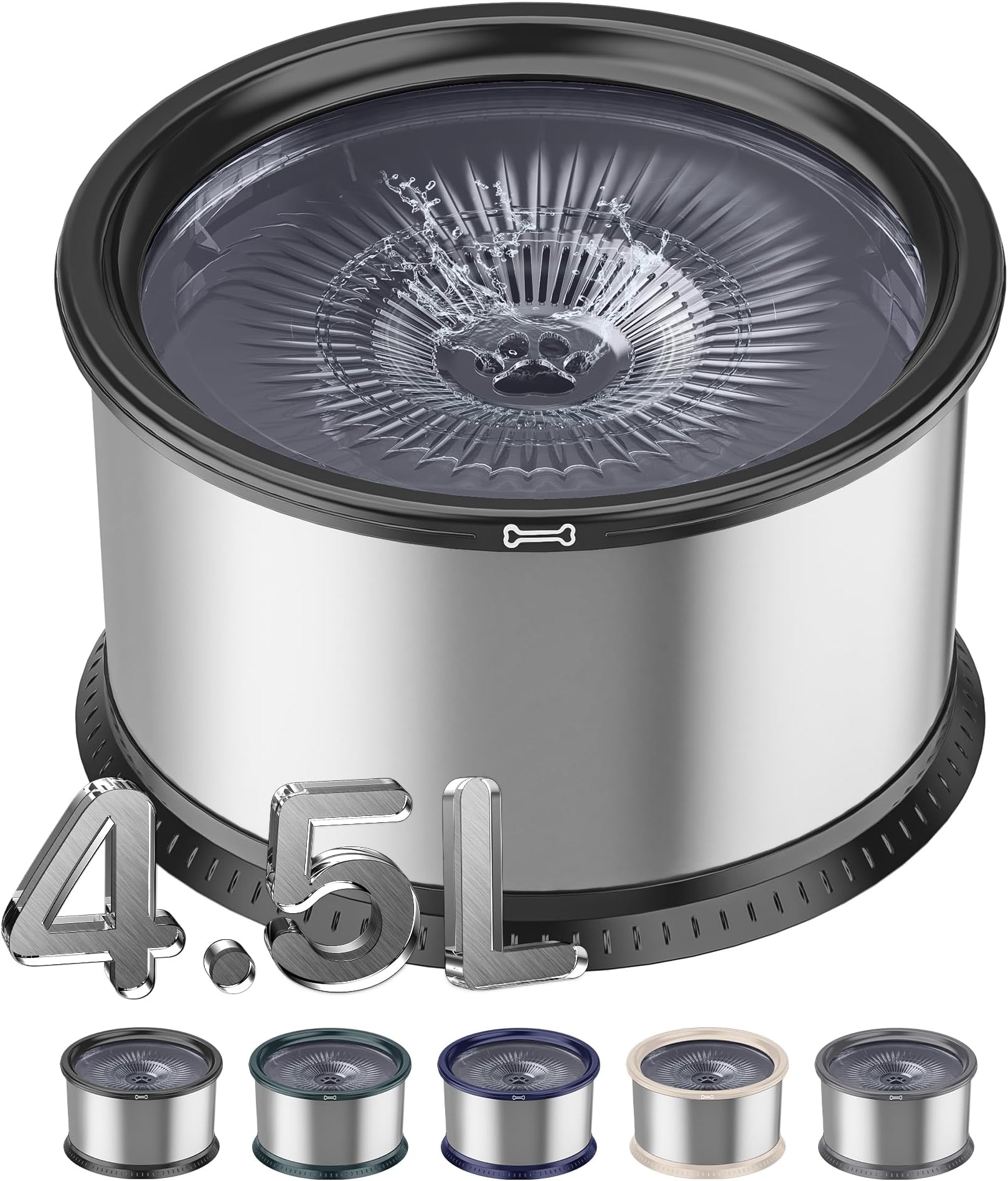 Pet Supplies : 1L/0.26 Gallon Dog Water Bowl No Spill, Stainless Steel ...