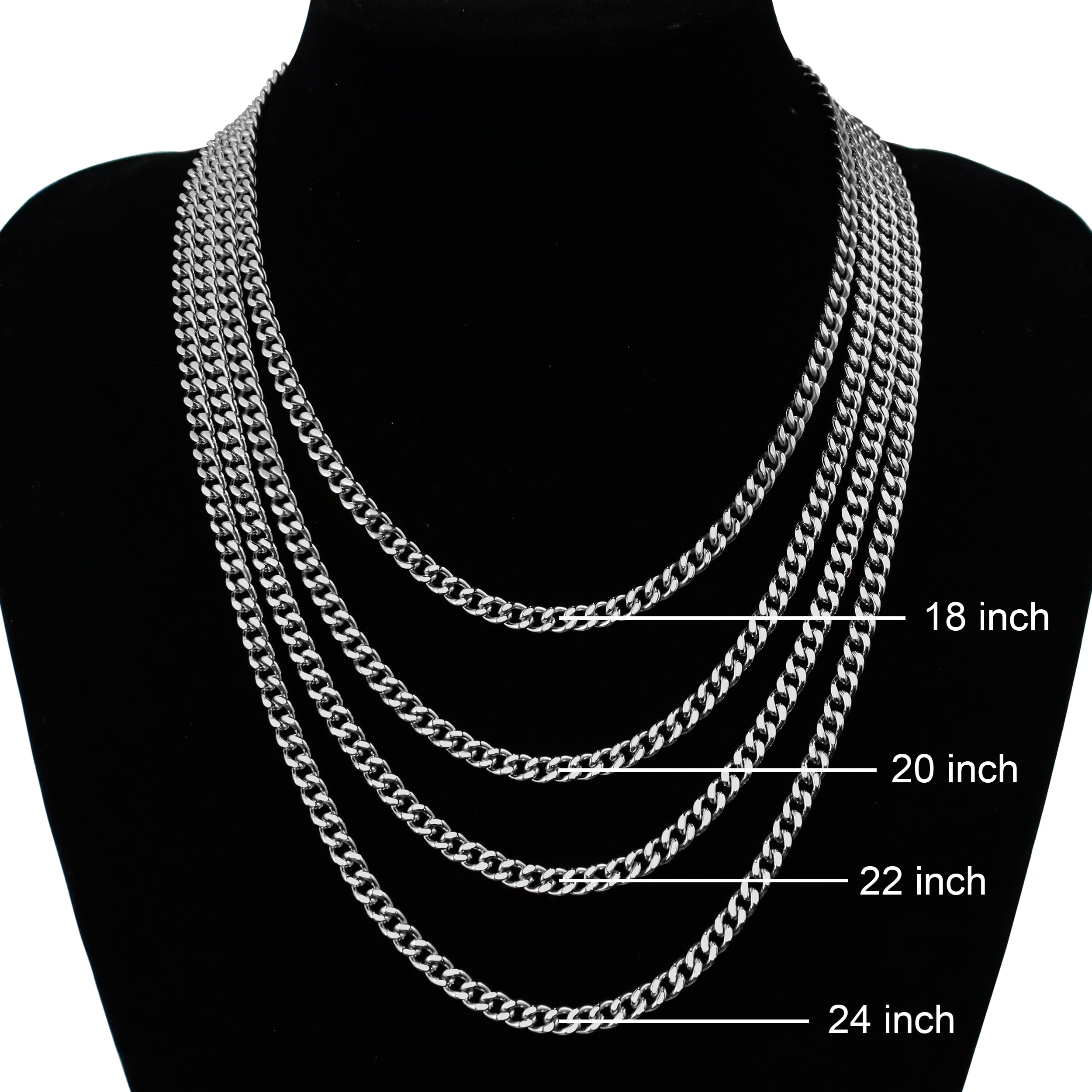 Snapklik.com : Silver Chain For Men Cuban Curb Link Chains For Men ...