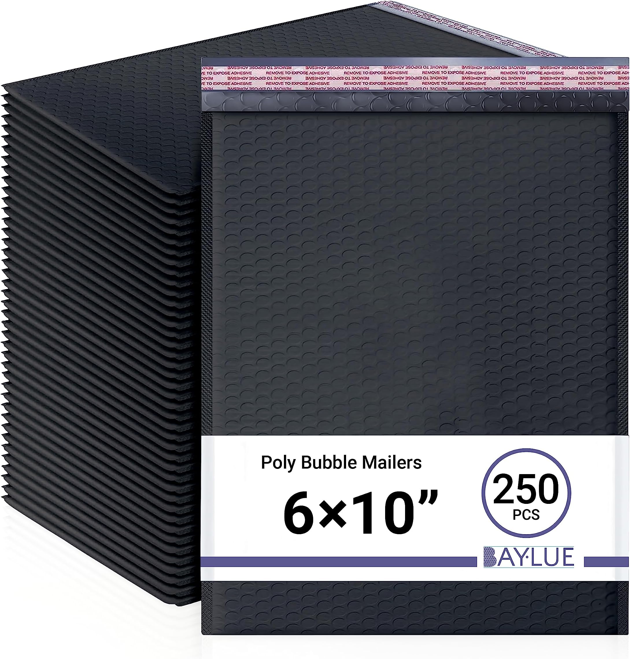 Amazon.com : Baylue Black Small Poly Bubble Mailers 6x10 inch #0 | Self ...