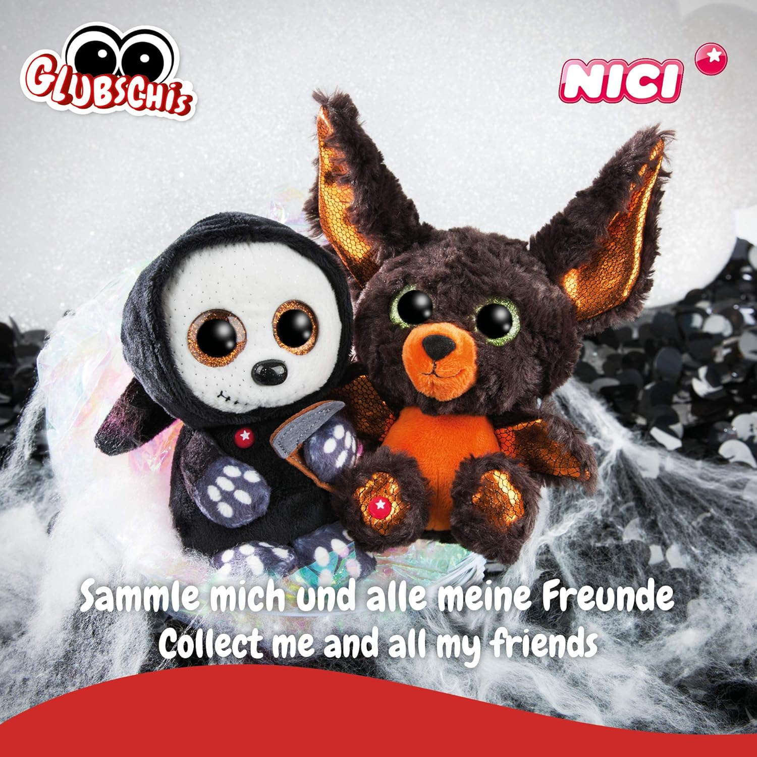 Nici 46304 GLUBSCHIS Cuddly Soft Toy bat Wakiki 15cm, Black – TopToy
