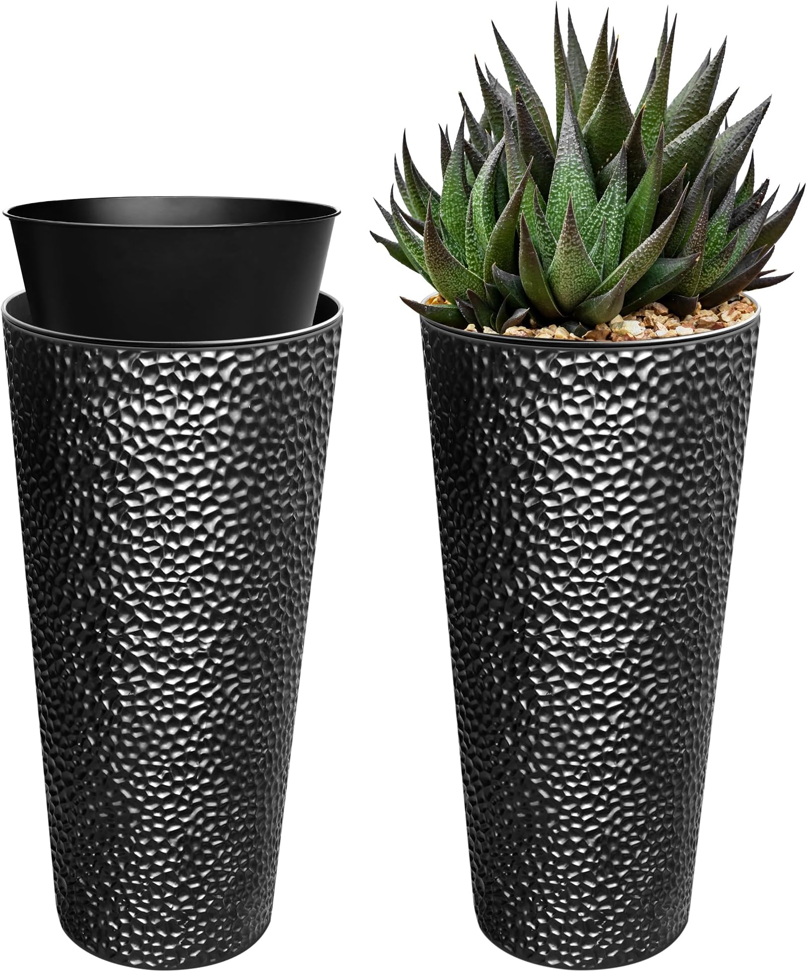 Amazon.com : Worth Garden 2-Pack 28" H. Metal Planter with 2X Inside ...