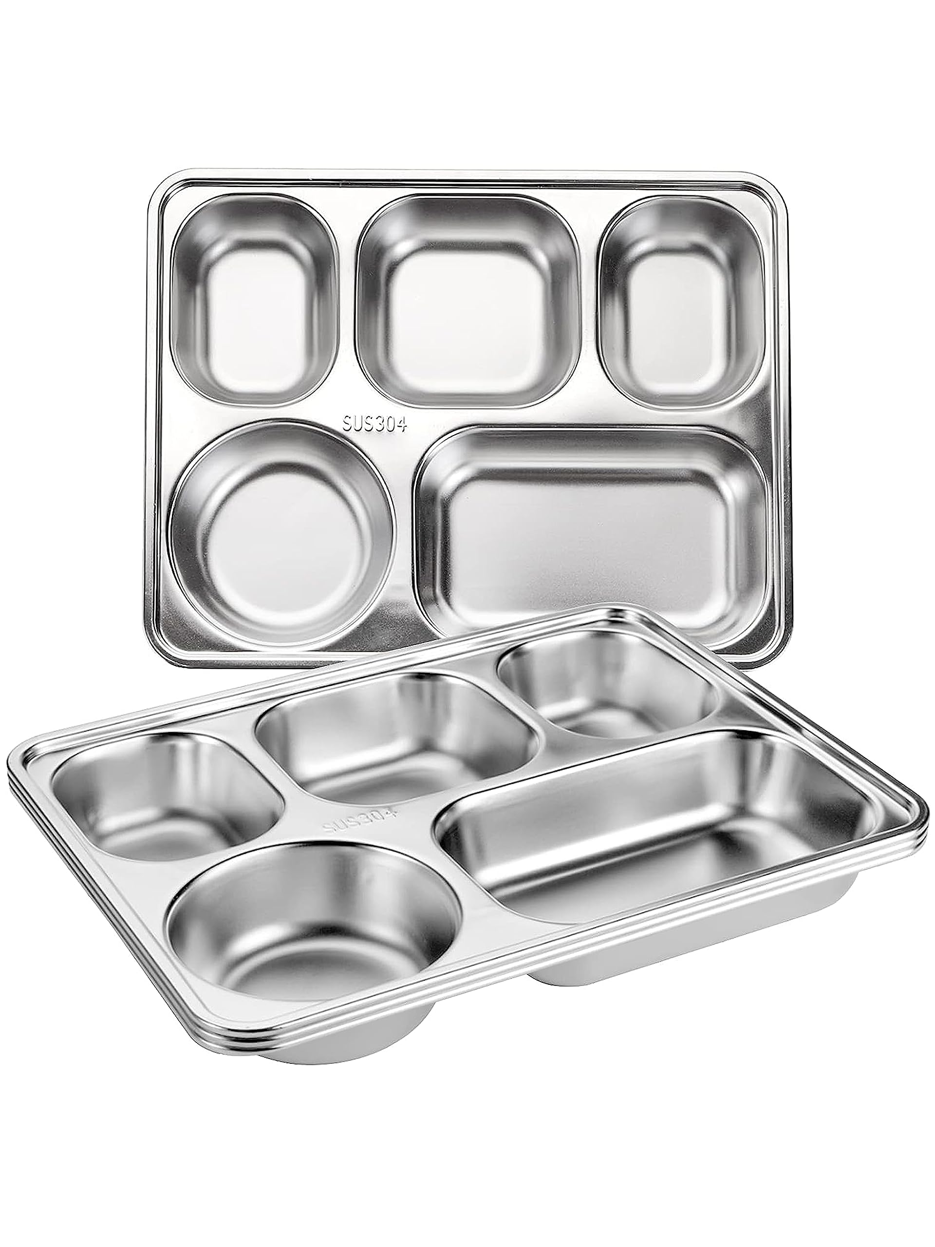 Snapklik.com : VENTION Stainless Steel Divided Plates For Adults