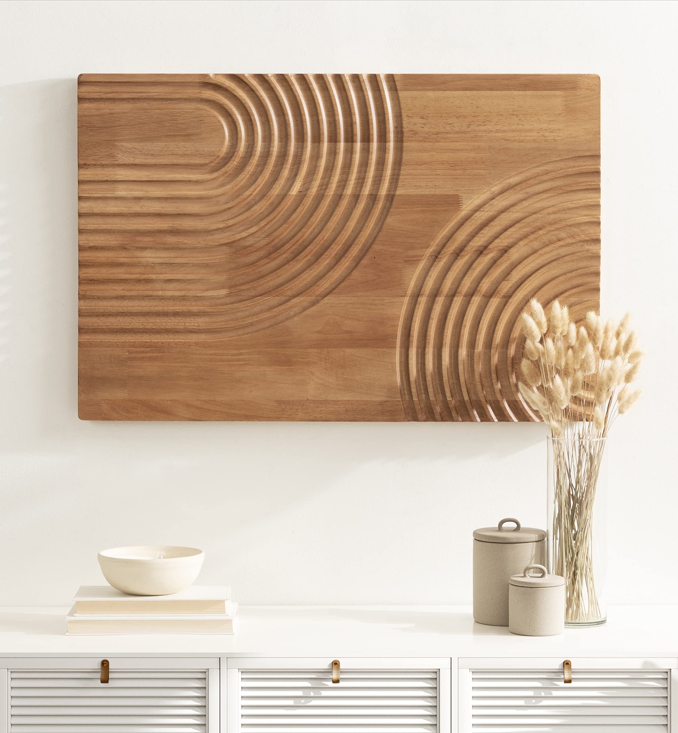 Kate and Laurel Furrow Modern Arches Rectangle Wooden Art Plaque with ...