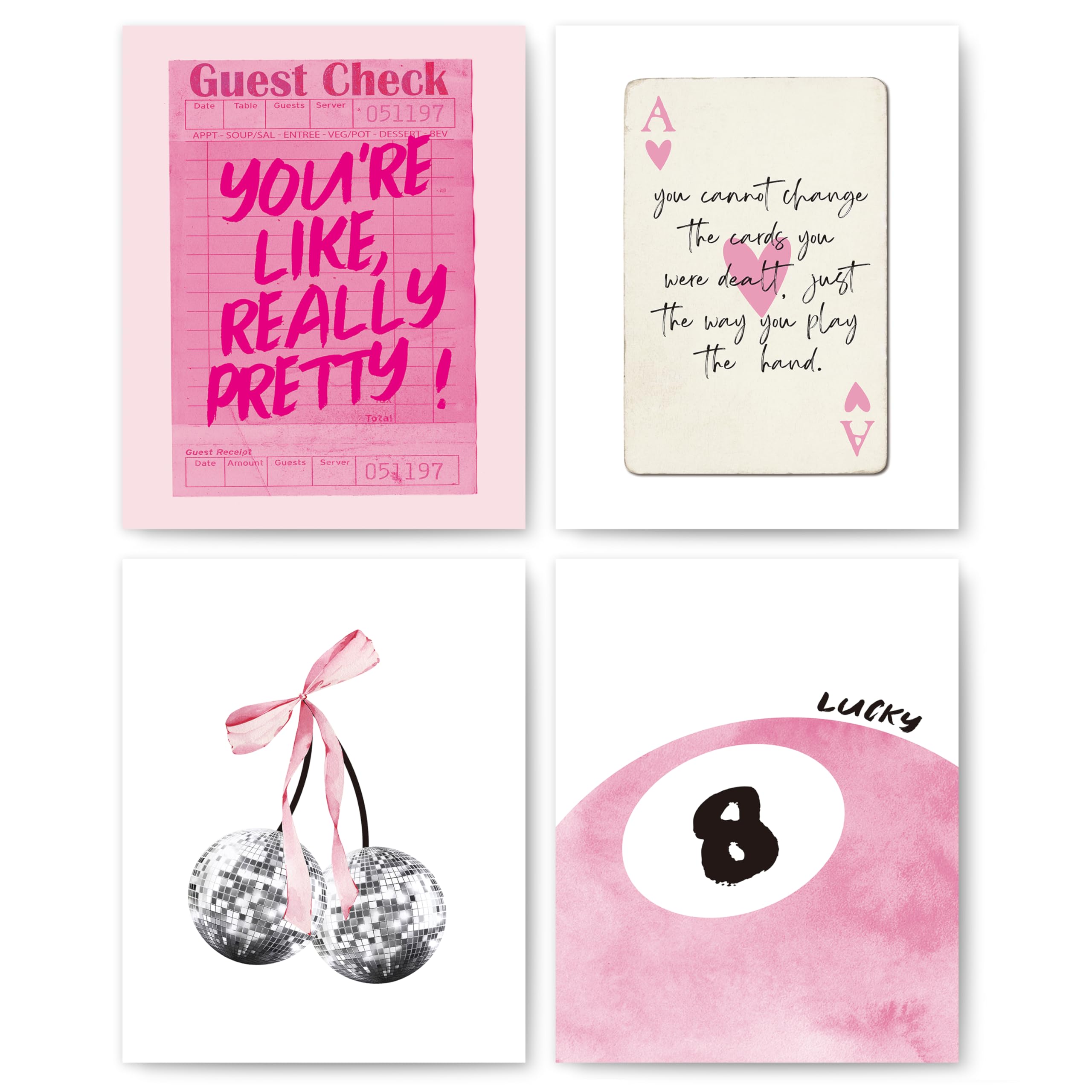 Amazon.com: okaxscm Pink Coquette Trendy Preppy Inspirational Wall Art ...