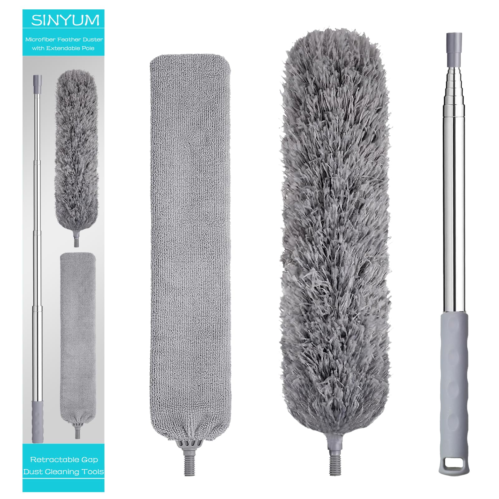 Amazon.com: 100 Inch Microfiber Feather Duster & Gap Dust Cleaner Tools ...