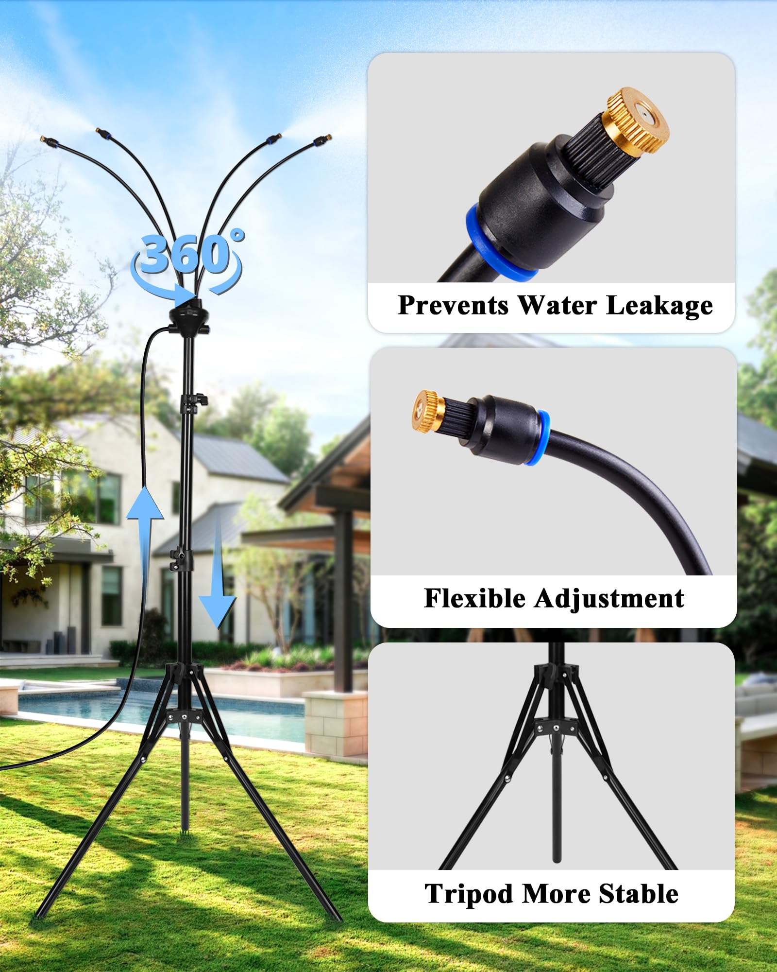 Snapklik.com : Rafow Standing Misters For Outside Patio - Adjustable ...
