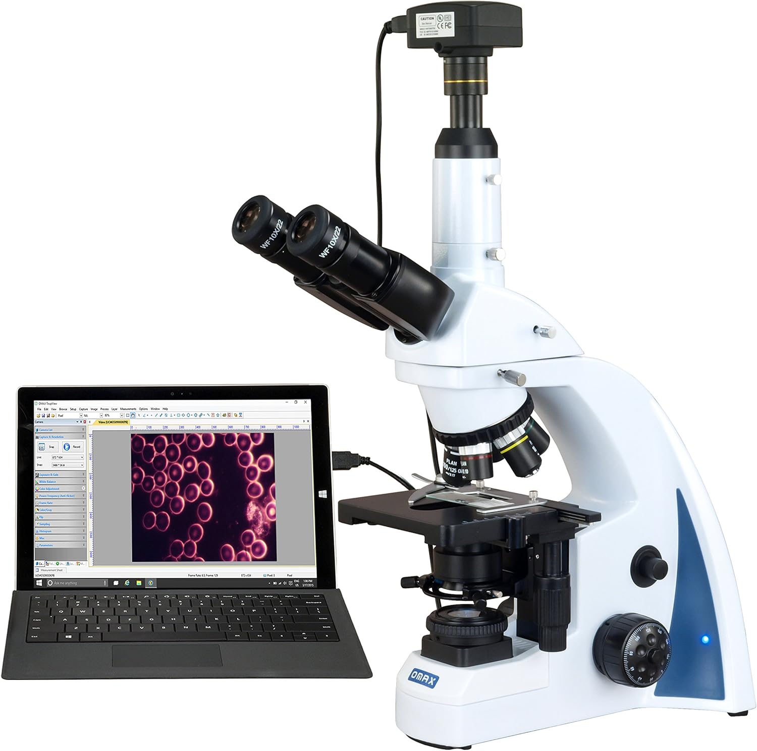 OMAX 40X-3000X 18MP USB3.0 Digital Quintuple Infinity Plan Darkfield ...