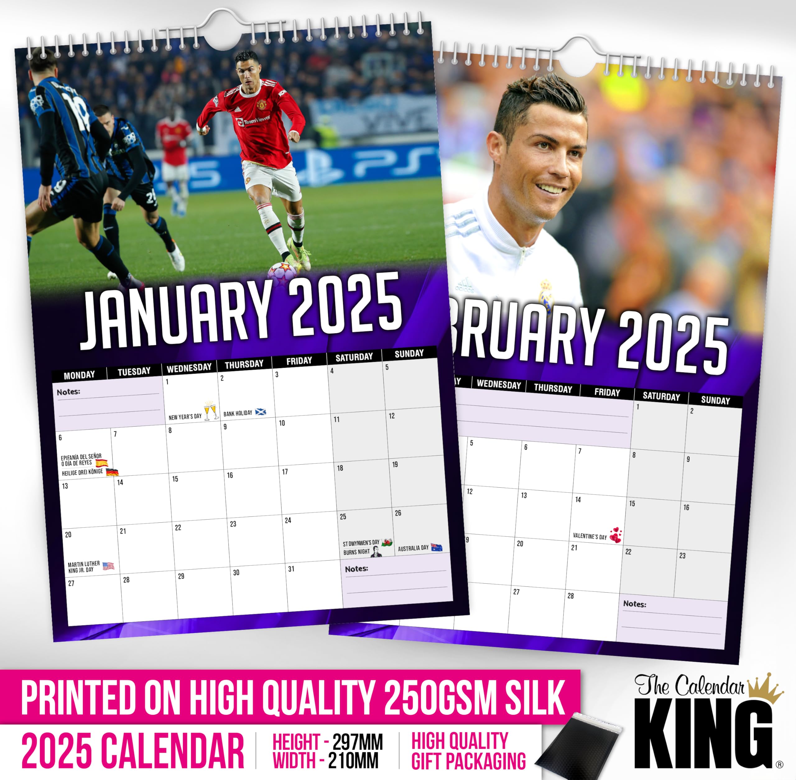 The Calendar King // Cristiano Ronaldo – 2025 Wall Calendar (Full ...