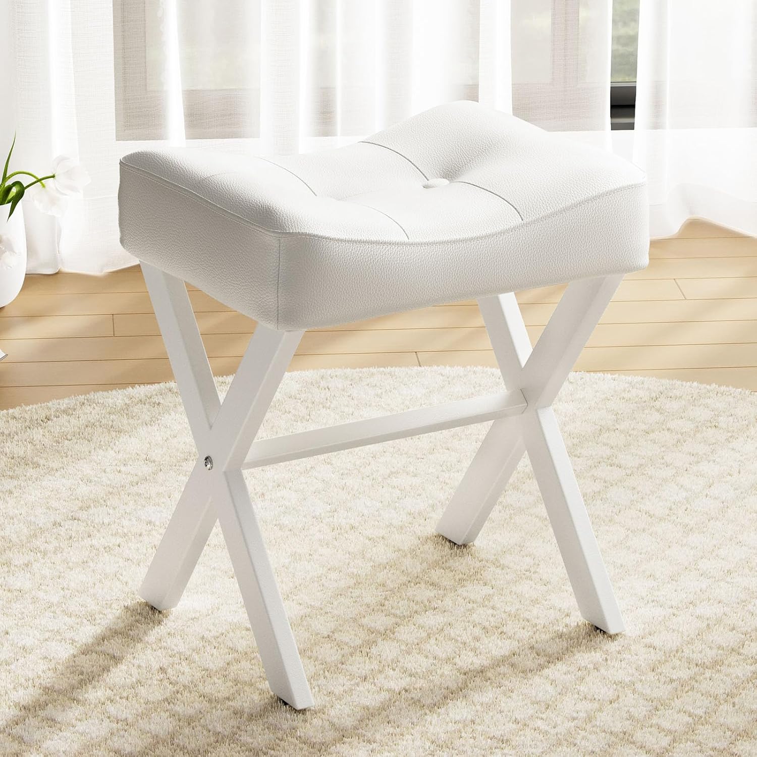 Amazon.com: Memobarco Ottoman Foot Rest, Thick Padded Saddle Seat with ...