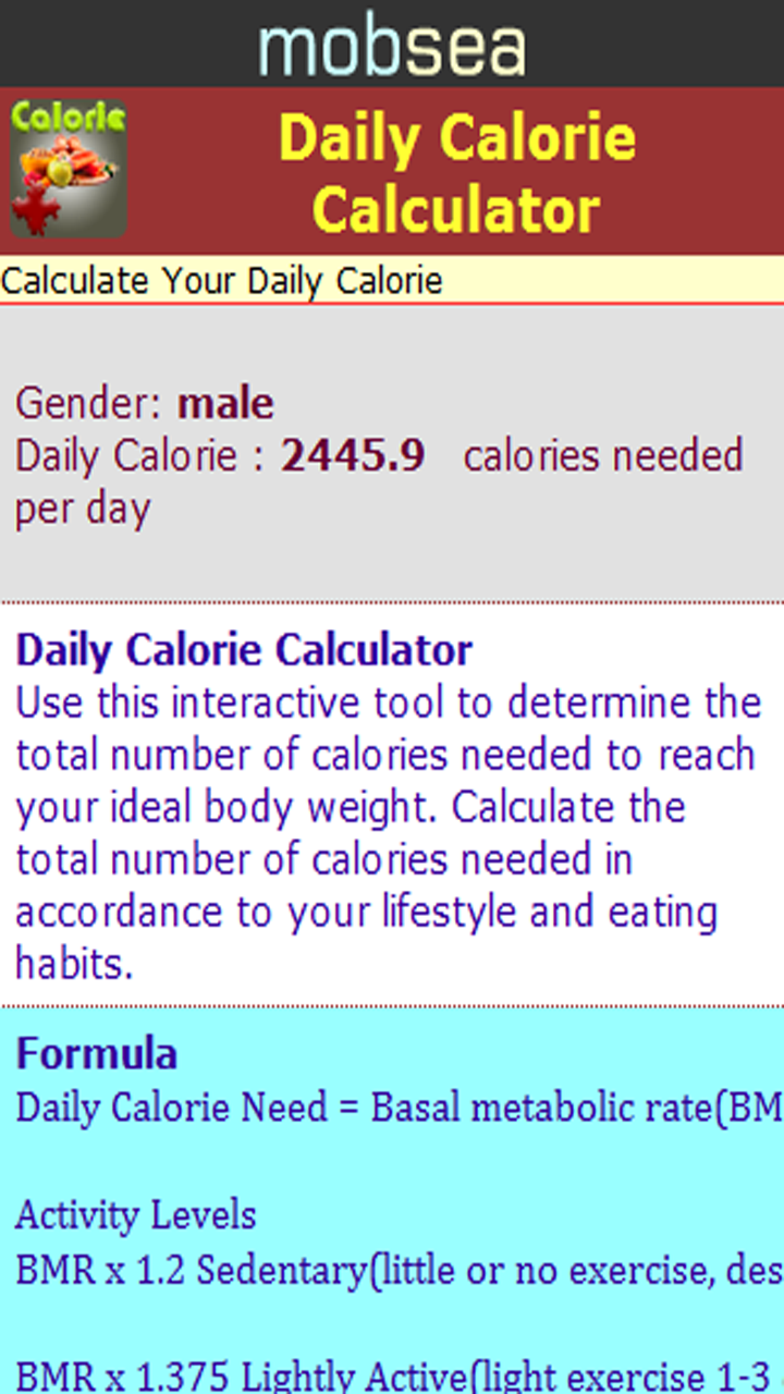 Daily Calorie Calculator - App on the Amazon Appstore