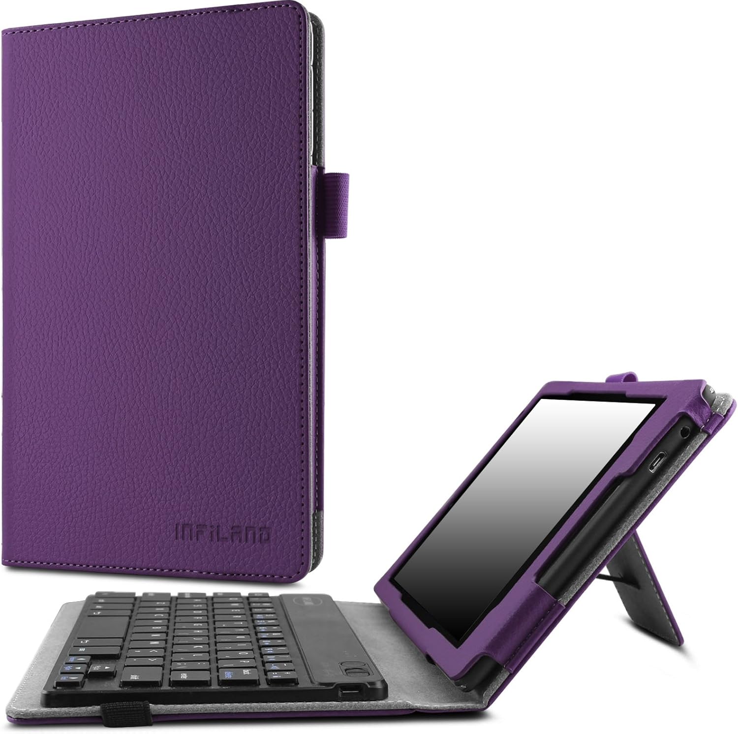 Amazon.com: INFILAND Verizon Ellipsis 8 HD Keyboard Case, Premium PU ...