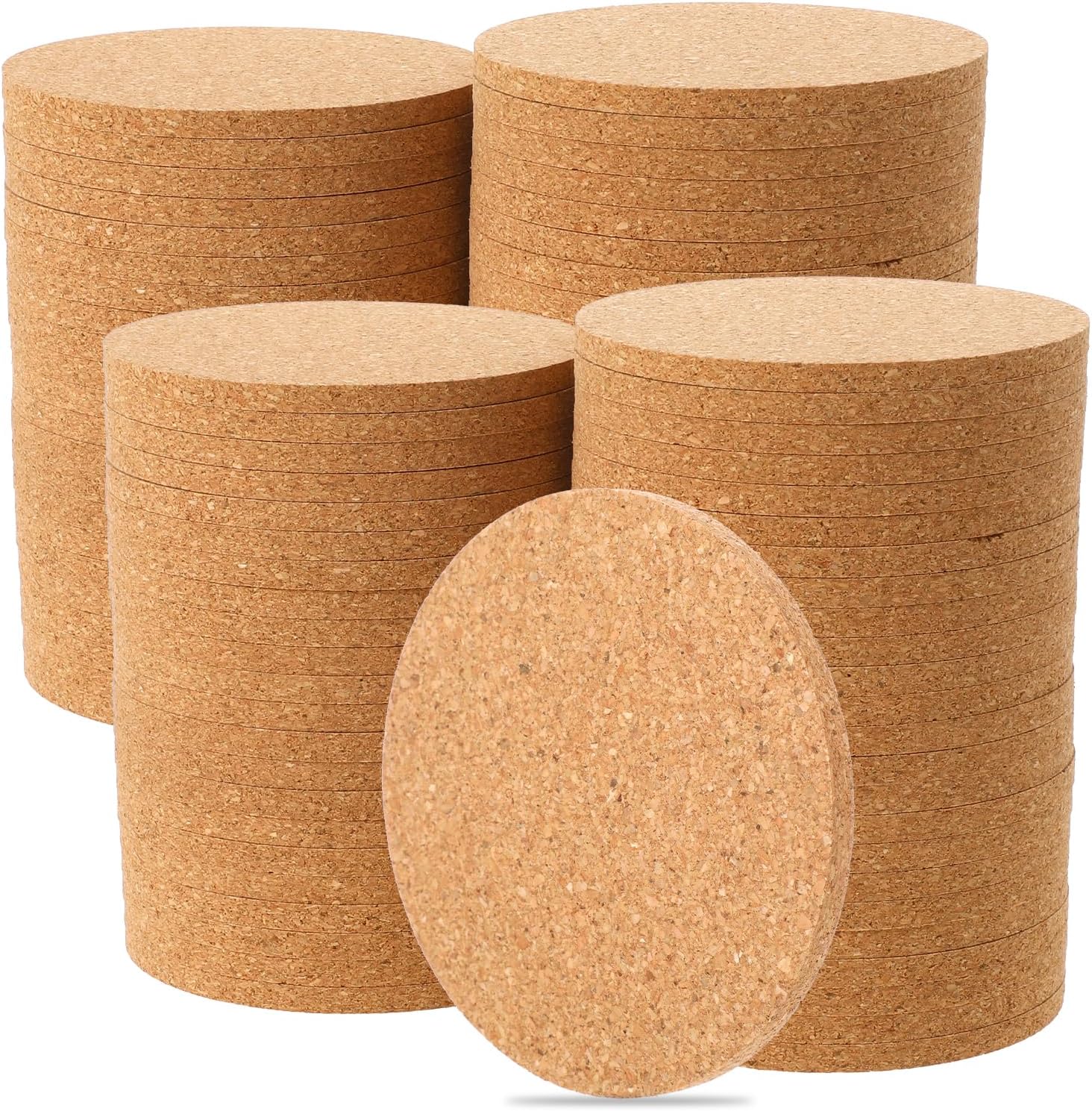 Amazon.com: 50Pack Round Cork Coasters Bulk, Cork Coasters for Drinks ...