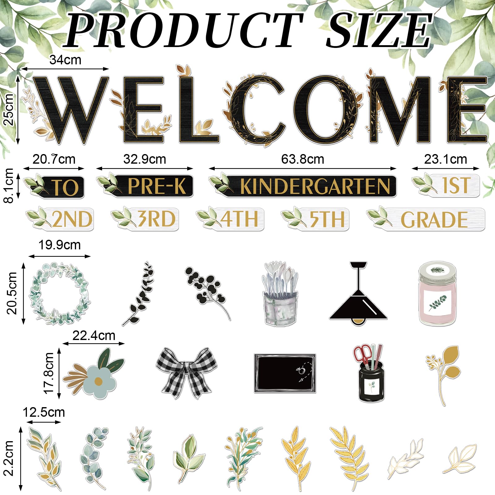 PerKoop 96 Pcs Farmhouse Welcome Bulletin Board Set Modern Far