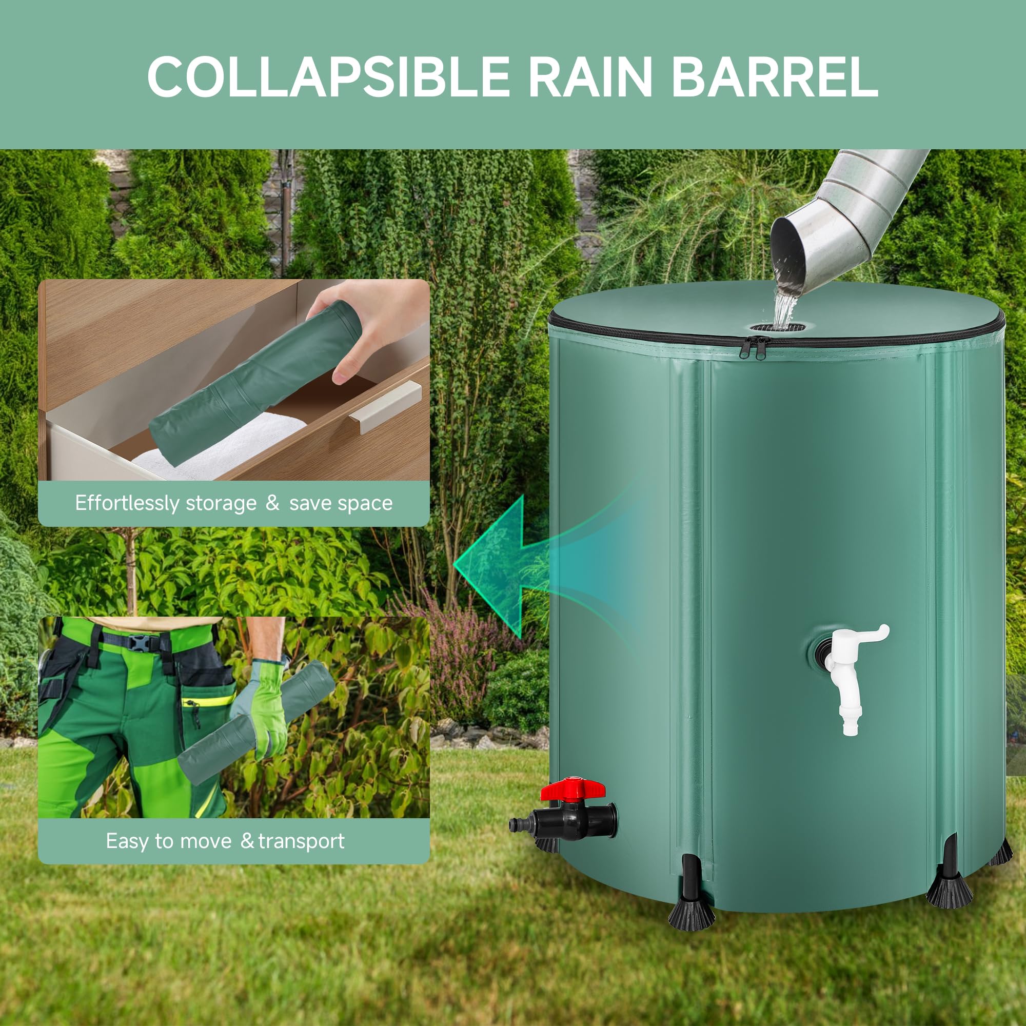 Rain Collection System Rain Barrels To Collect Rainwater,53 Gallon ...
