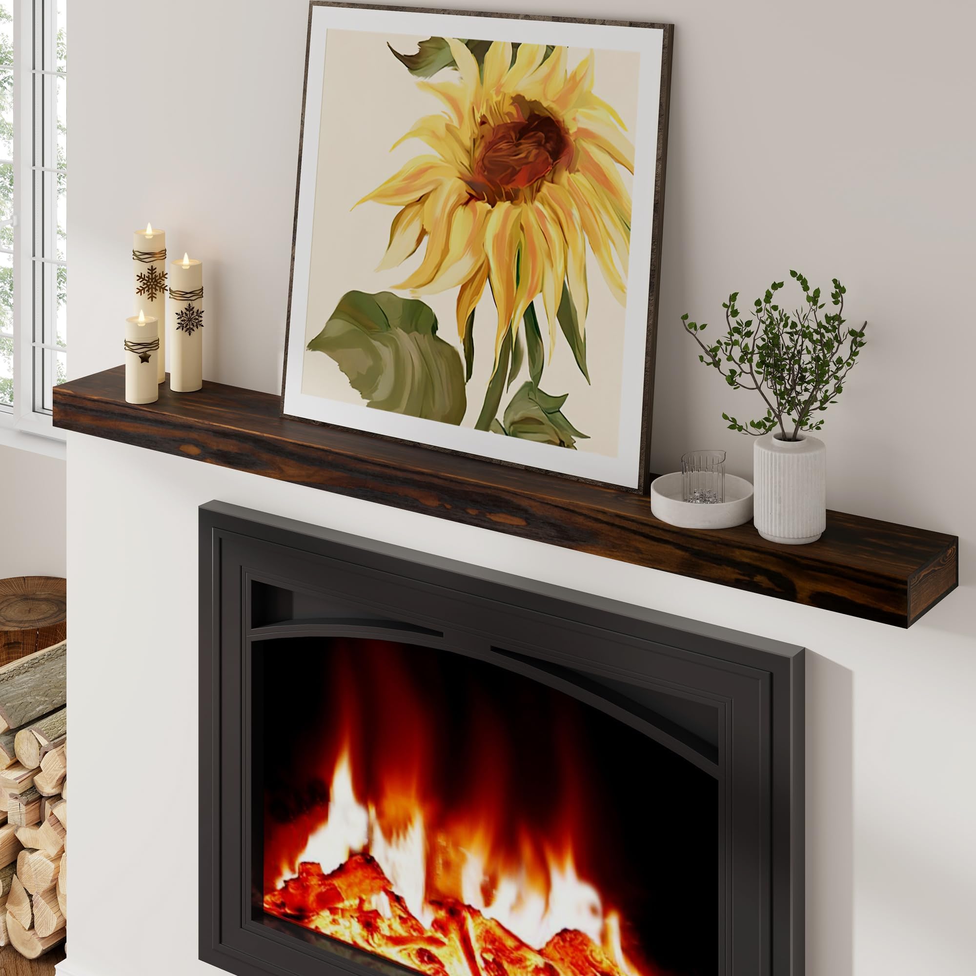 Amazon.com: northbeam Fireplace Mantel Wall Shelf Beam 72" : Home & Kitchen