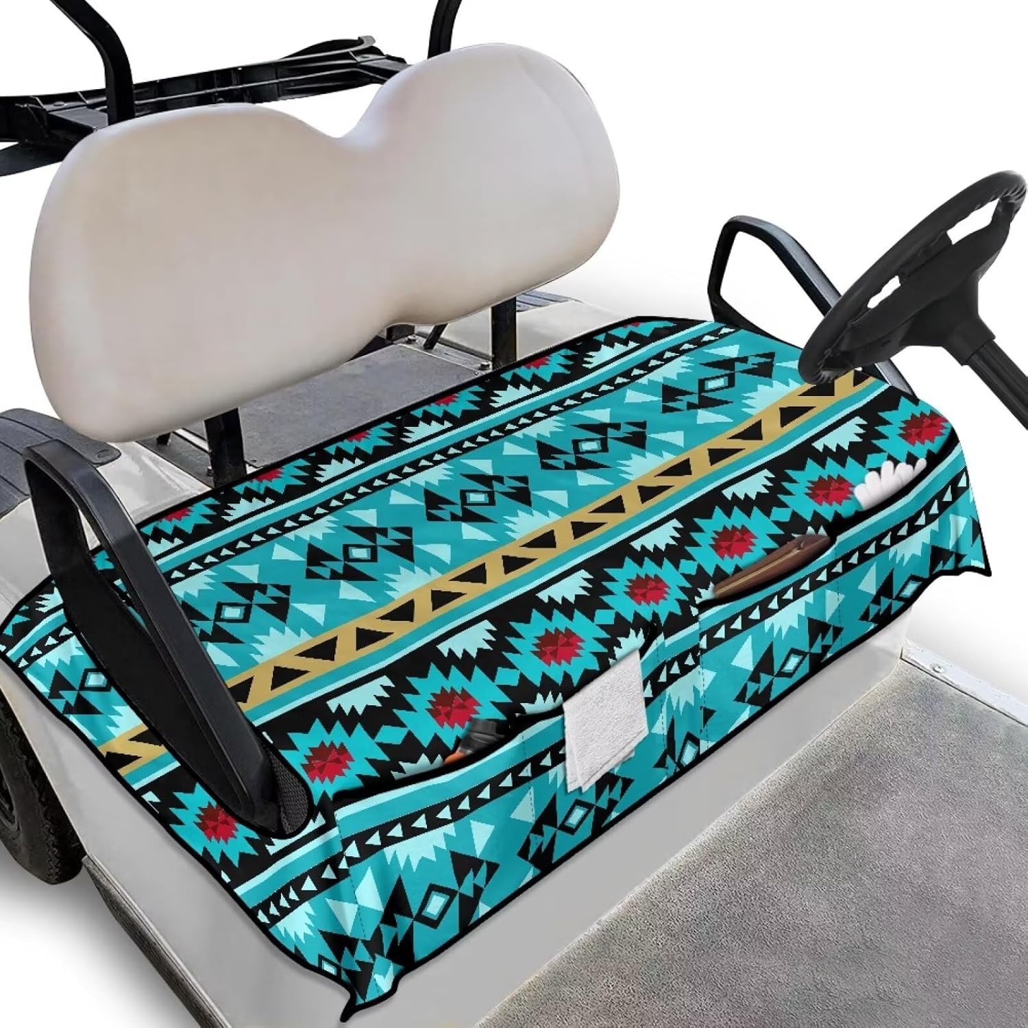 Amazon.com : Yaosyuorus Golf Cart Seat Covers with 4 Pockets, Aztec ...