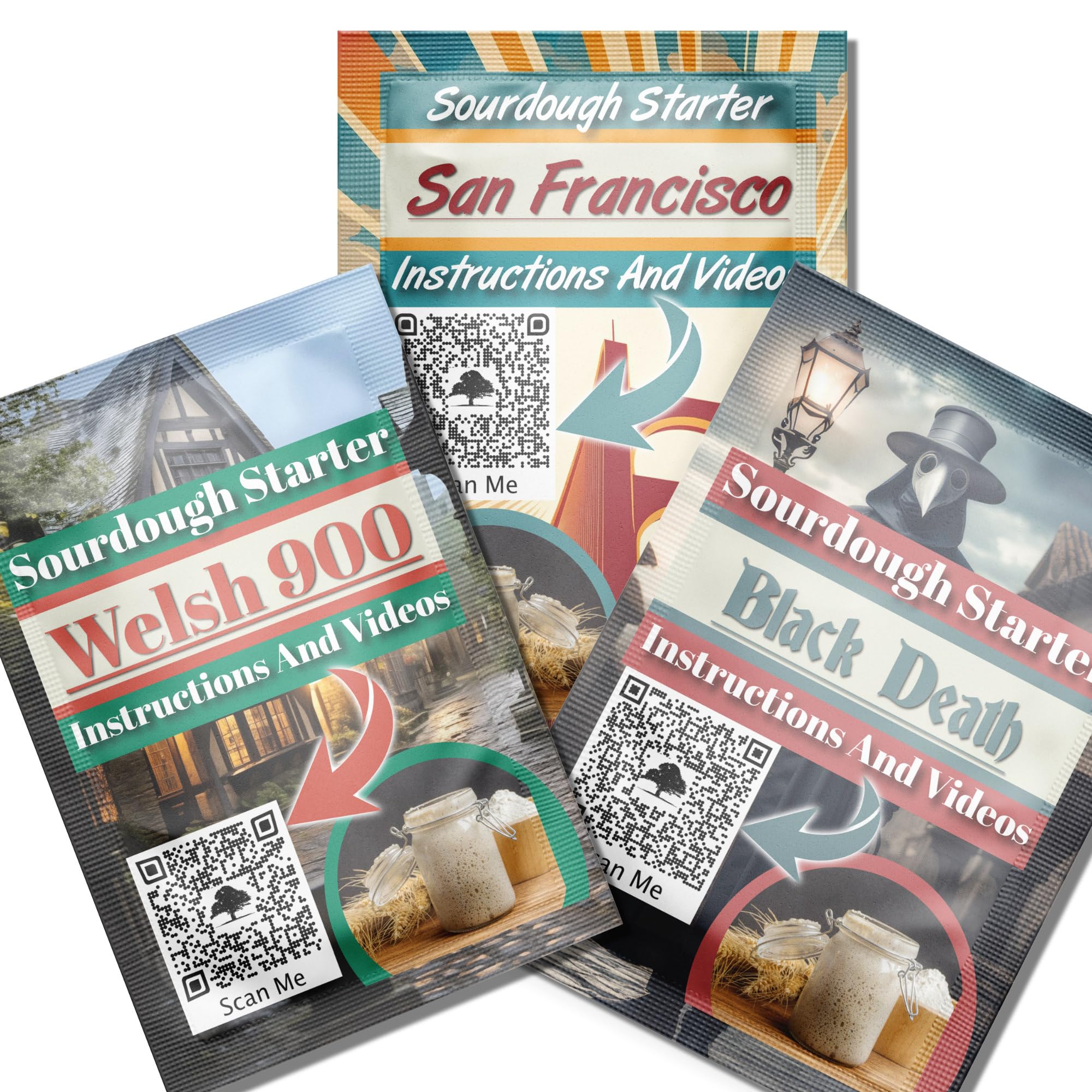Amazon.com : Sourdough Starter Triple Pack with Instructions and Videos ...