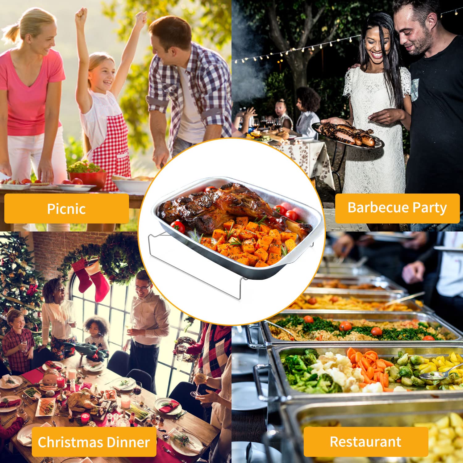 6 Pack Chafing Wire Rack Dishes Buffet Stand Full Size Racks Food ...