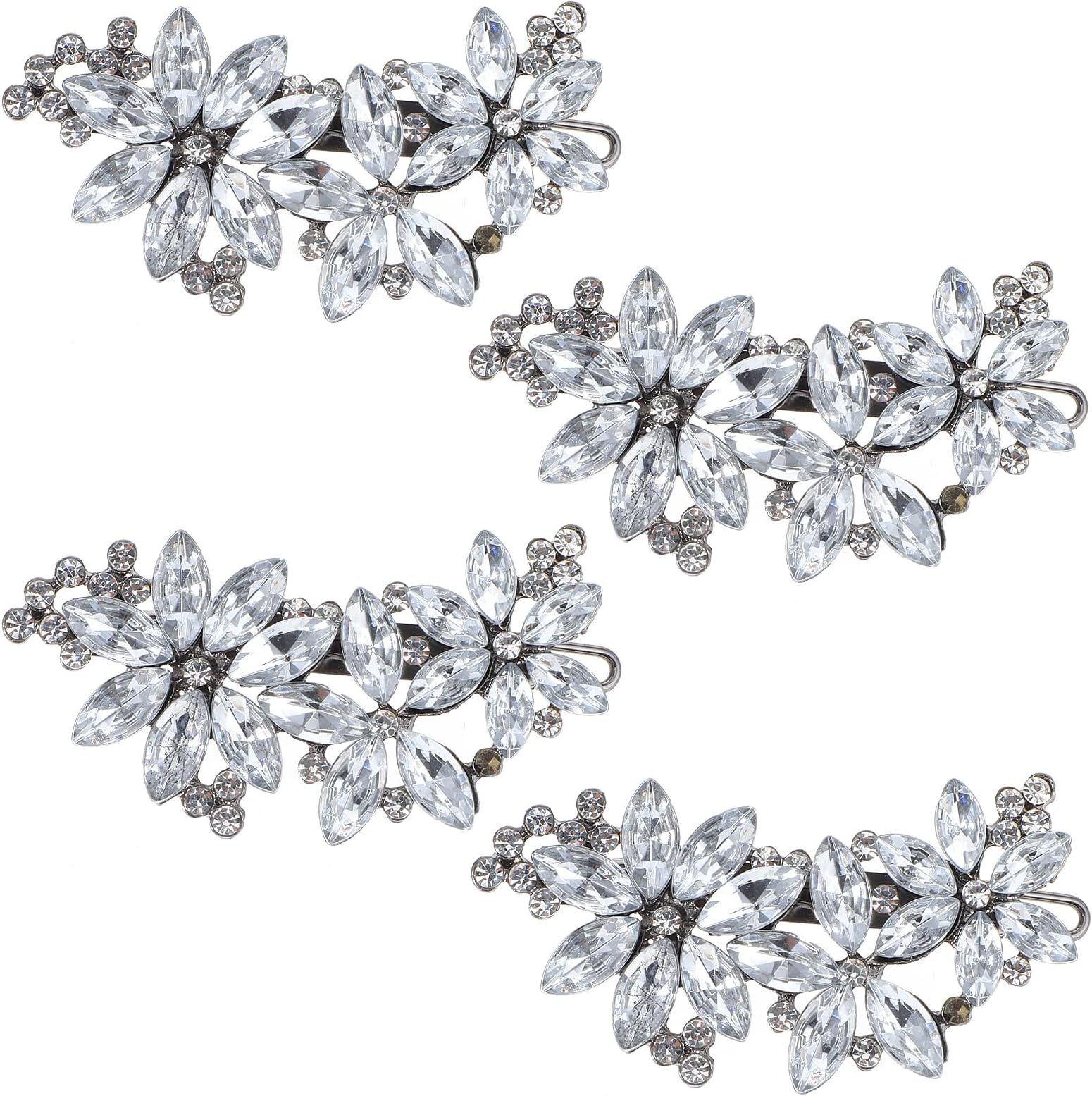 Amazon.com : PAGOW Hair Clips, 2Pcs Crystal Flower Bridal Hair ...