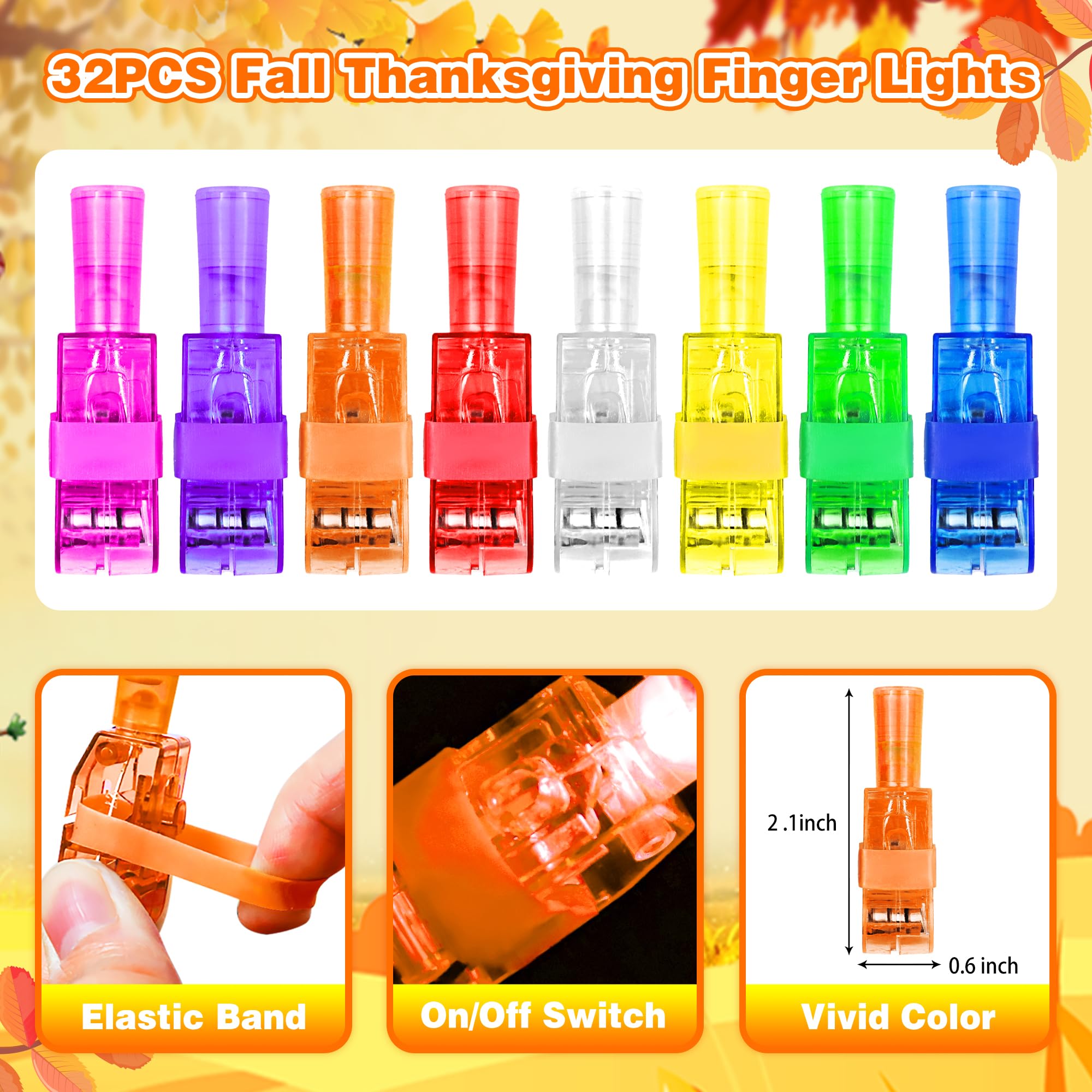 Snapklik.com : Thanksgiving Party Favors, 32Pcs LED Turkey Light Up ...