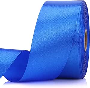 Amazon.com: NISDOCF Blue Ribbon-1-1/2 Inch 30 Yards Blue Solid Satin ...