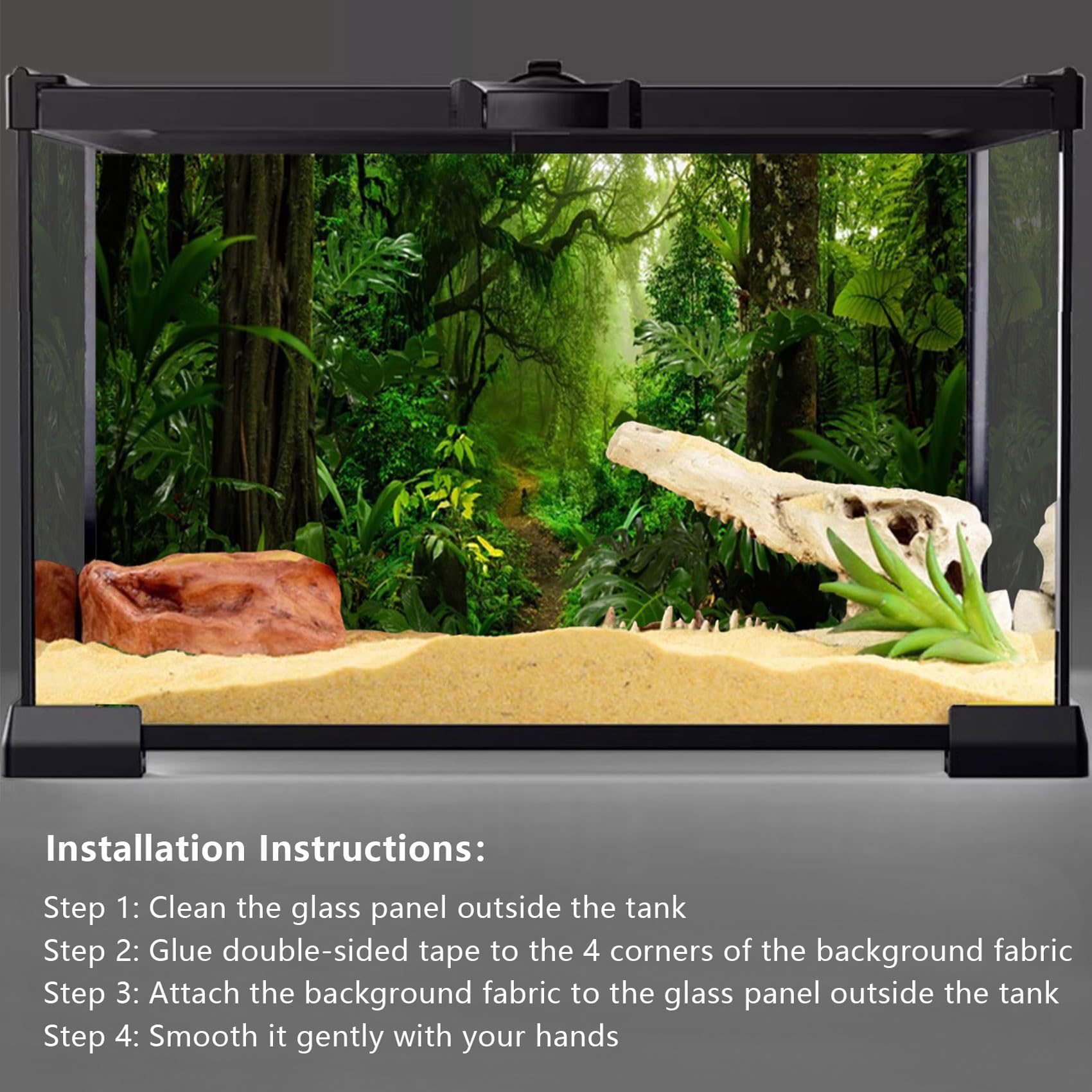 Snapklik.com : Reptile Tank Terrarium Background 36x18 Inch Tropical ...