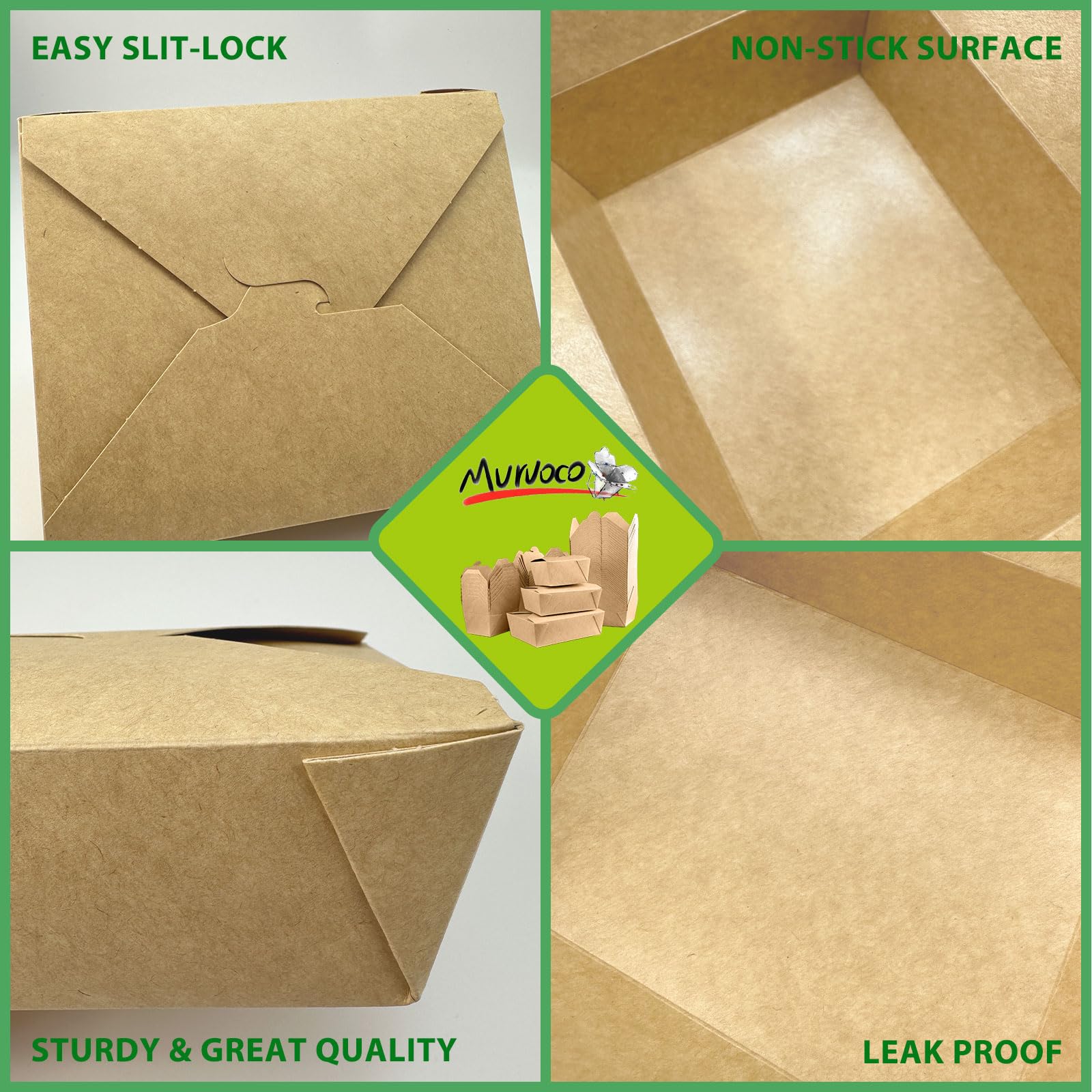 Snapklik.com : MURUOCO,300 PACK, Disposable Kraft Paper To Go Boxes ...
