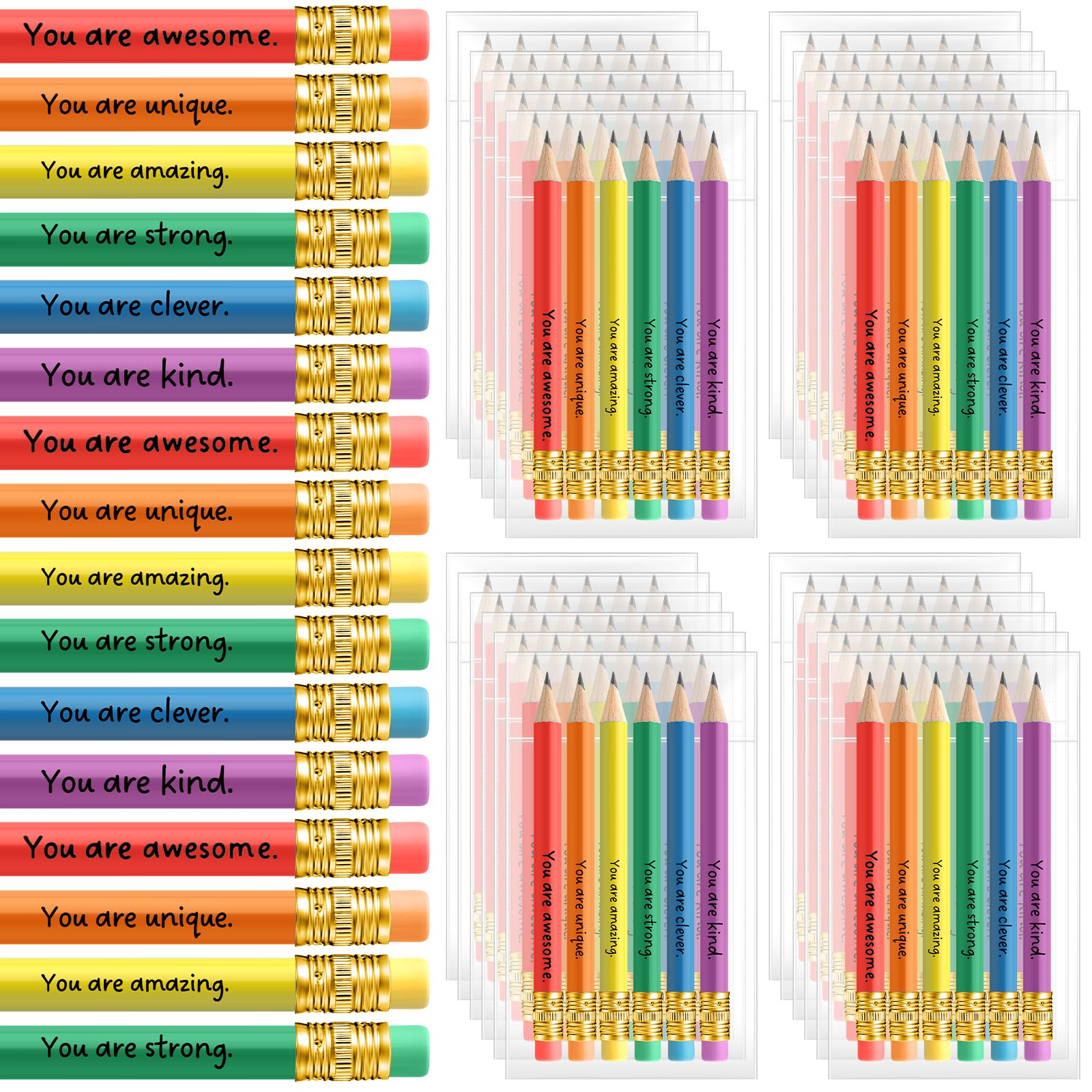 Amazon.com : Spakon 48 Pack Mini Pencils Bulk Inspirational Golf ...
