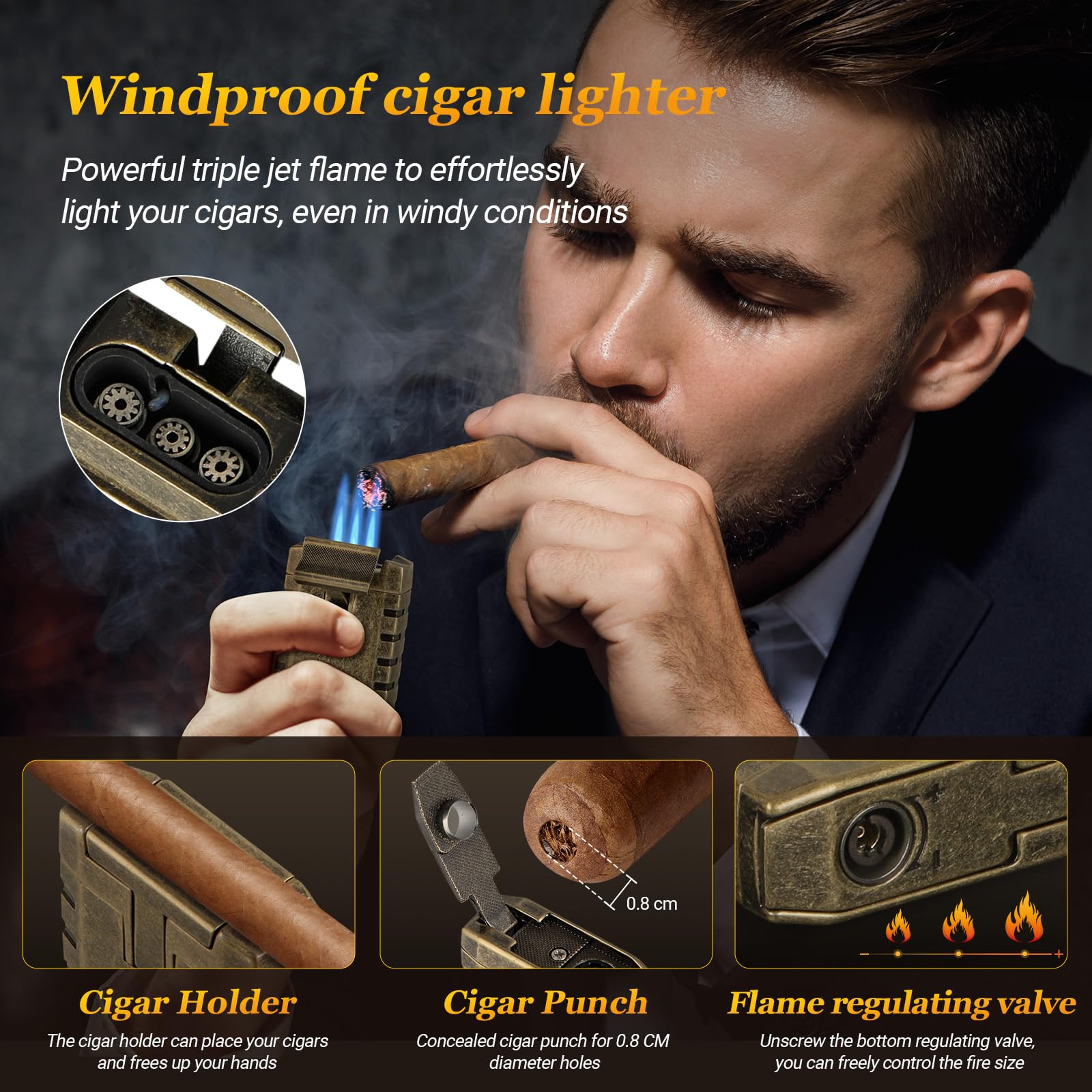Snapklik.com : SEMKONT Portable Cedar Wood Lined Cigar Case, Waterproof ...