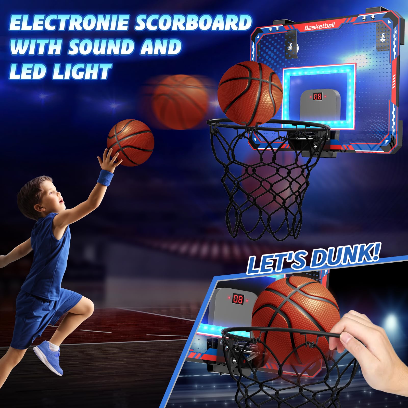Snapklik.com : Basketball Hoop Indoor For 5 6 7 8 9 10+ Year Old Boys ...