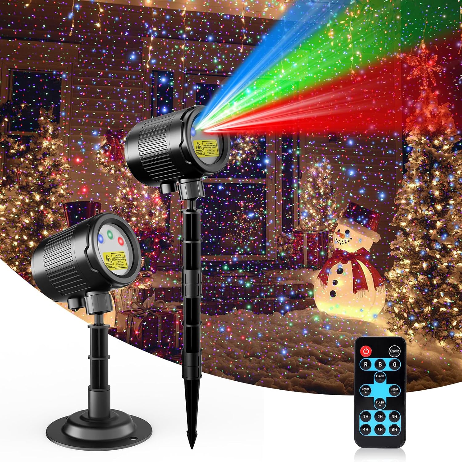 Amazon.com: 3 Color Christmas Laser Projector Lights Outdoor,Red Green ...