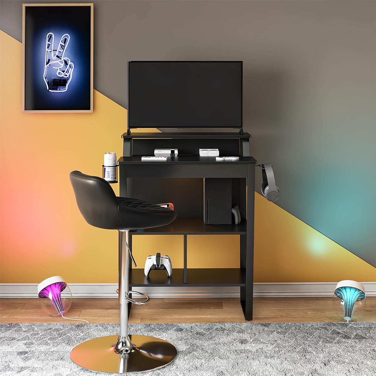 Amazon.com: NTENSE Genesis Gaming Desk/Arcade Stand, Black : Video Games