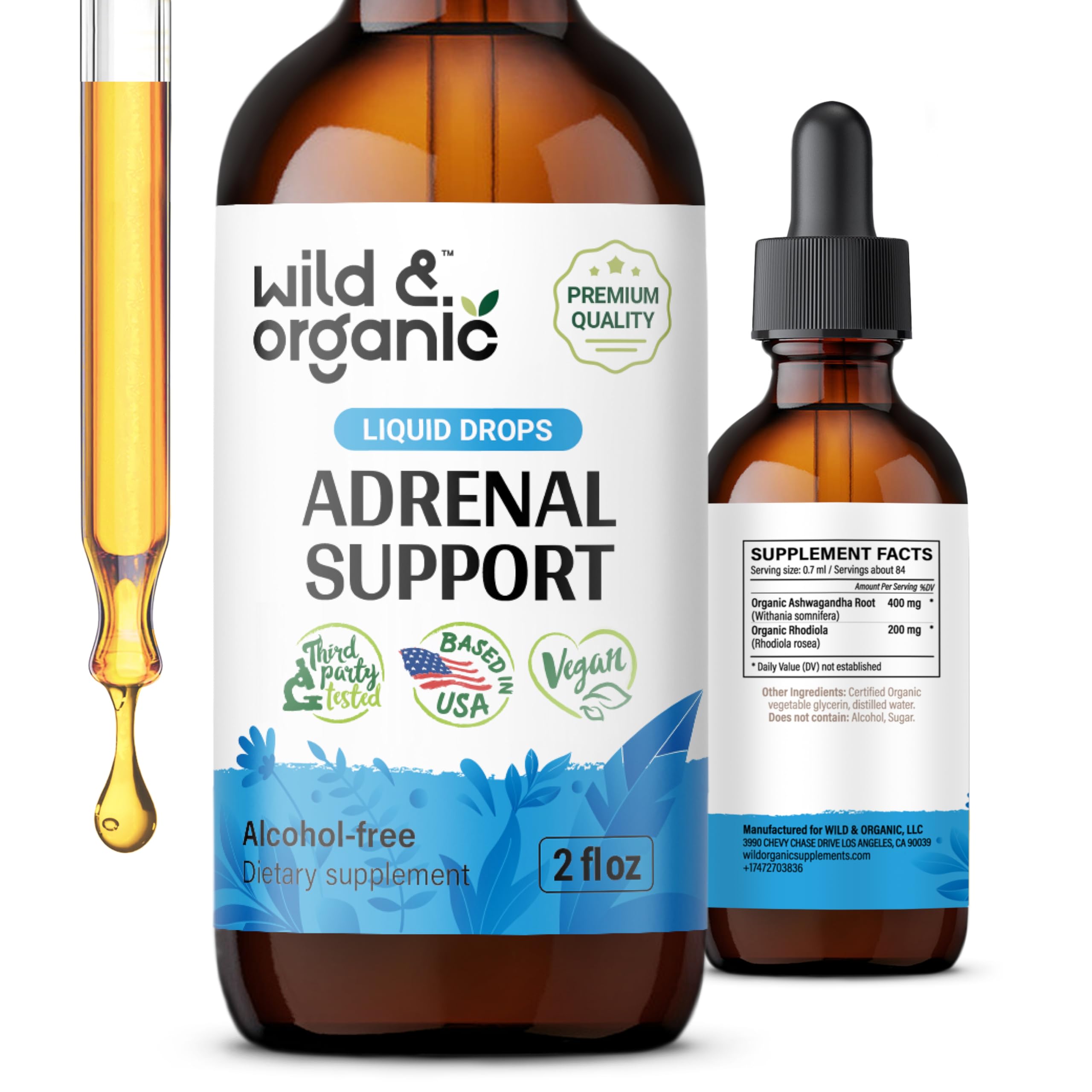Amazon.com: Wild & Organic Adrenal Support Tincture for Positive ...