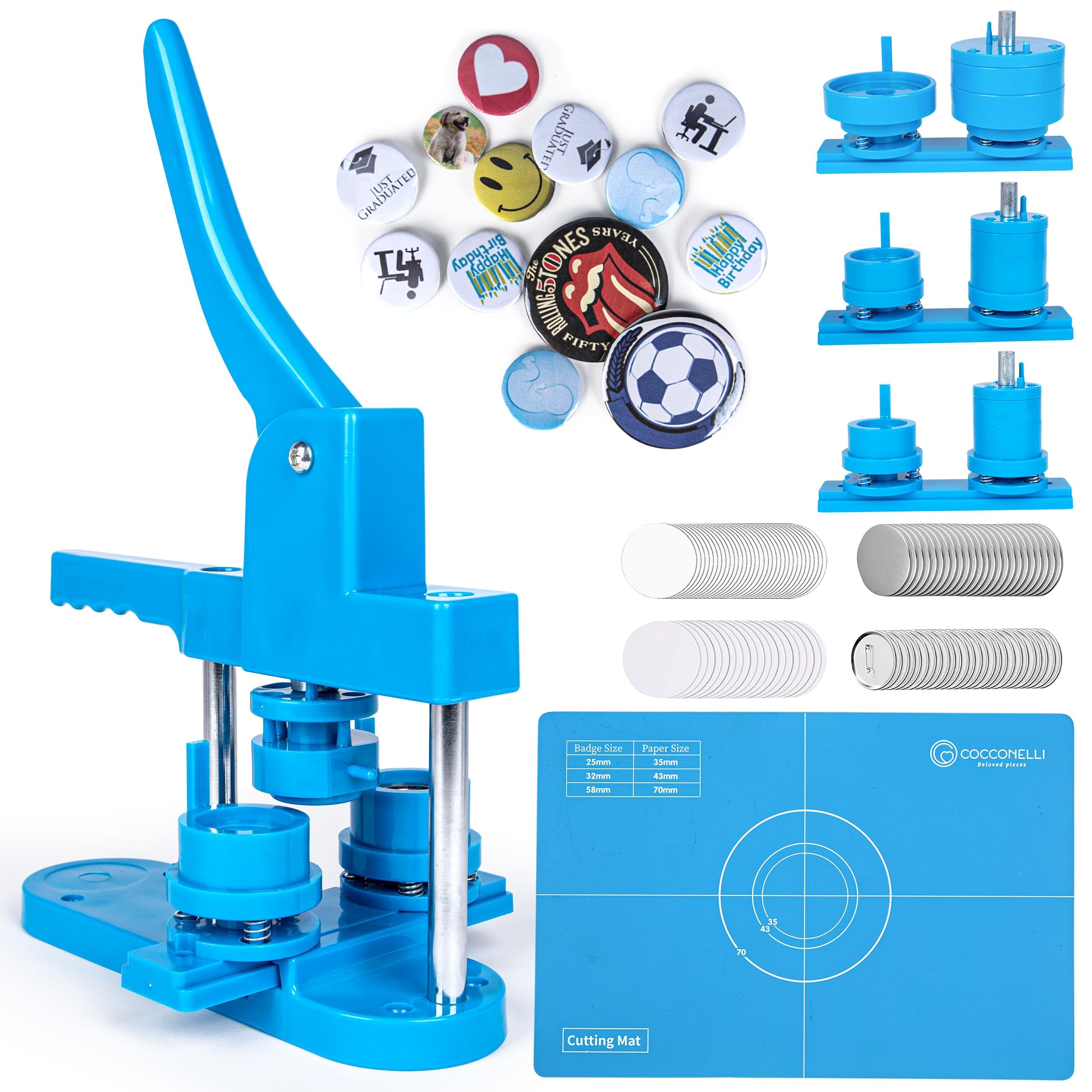Amazon.com: Button Maker Machine Multiple Sizes (1+1.25+2.25 Inch) with 300 Buttons - Includes ...