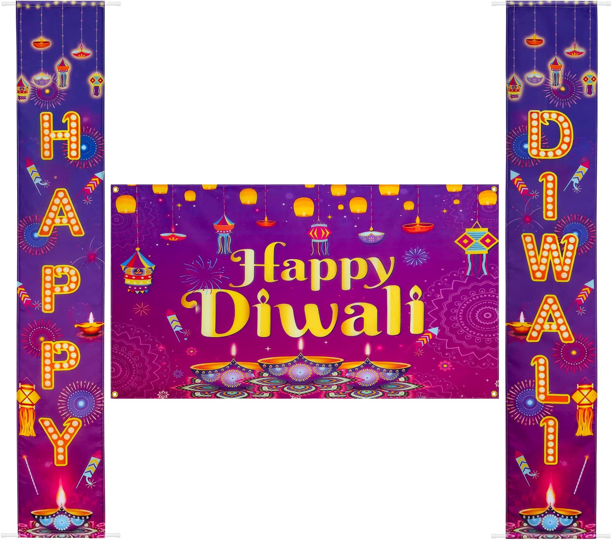 Amazon.com: Happy Diwali Banner, Diwali Decorations Outdoor Banner ...