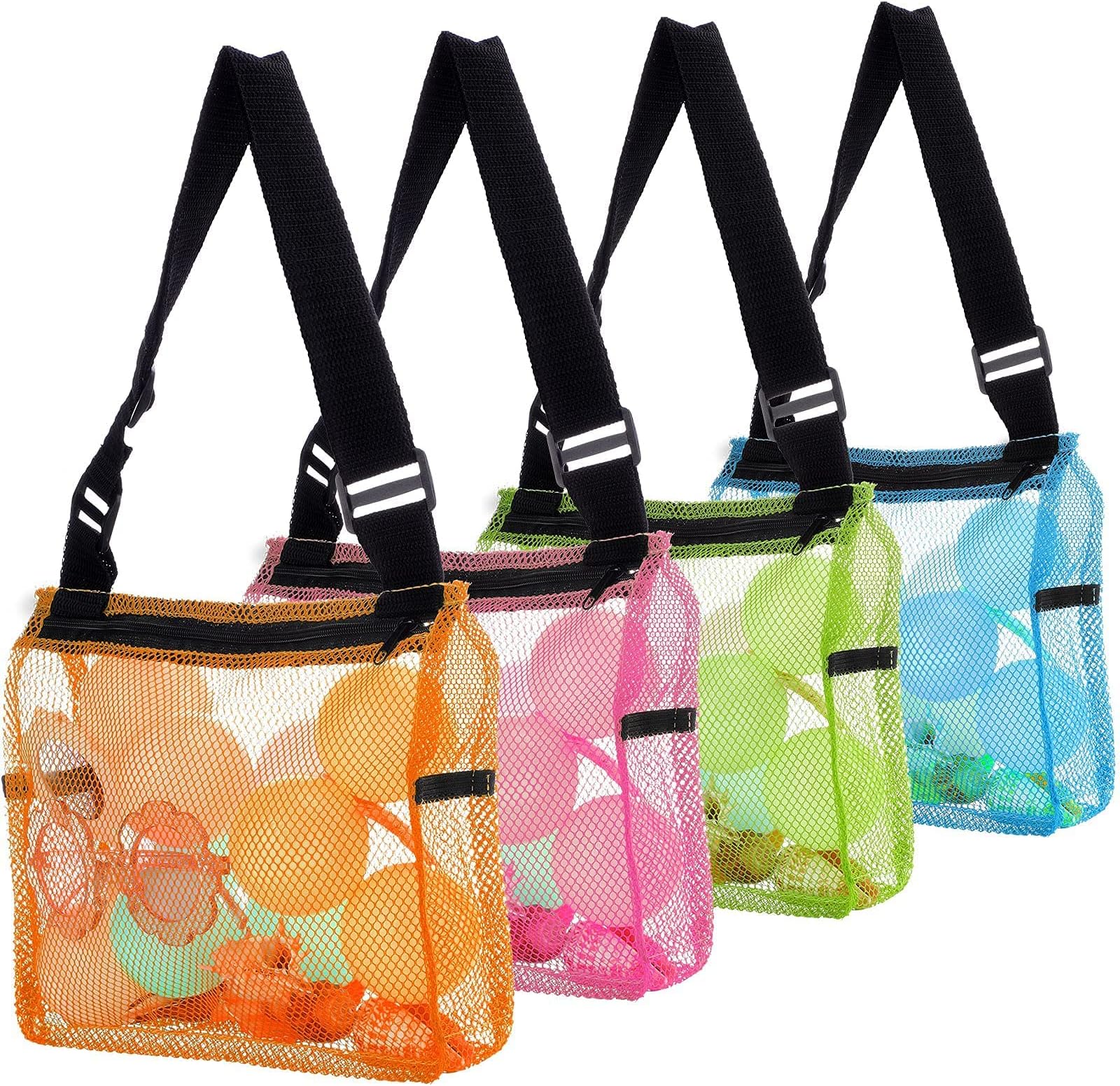 Amazon.com: COTDINFORCA 5-PCS Colorful Mesh Beach Bags Sand Away ...