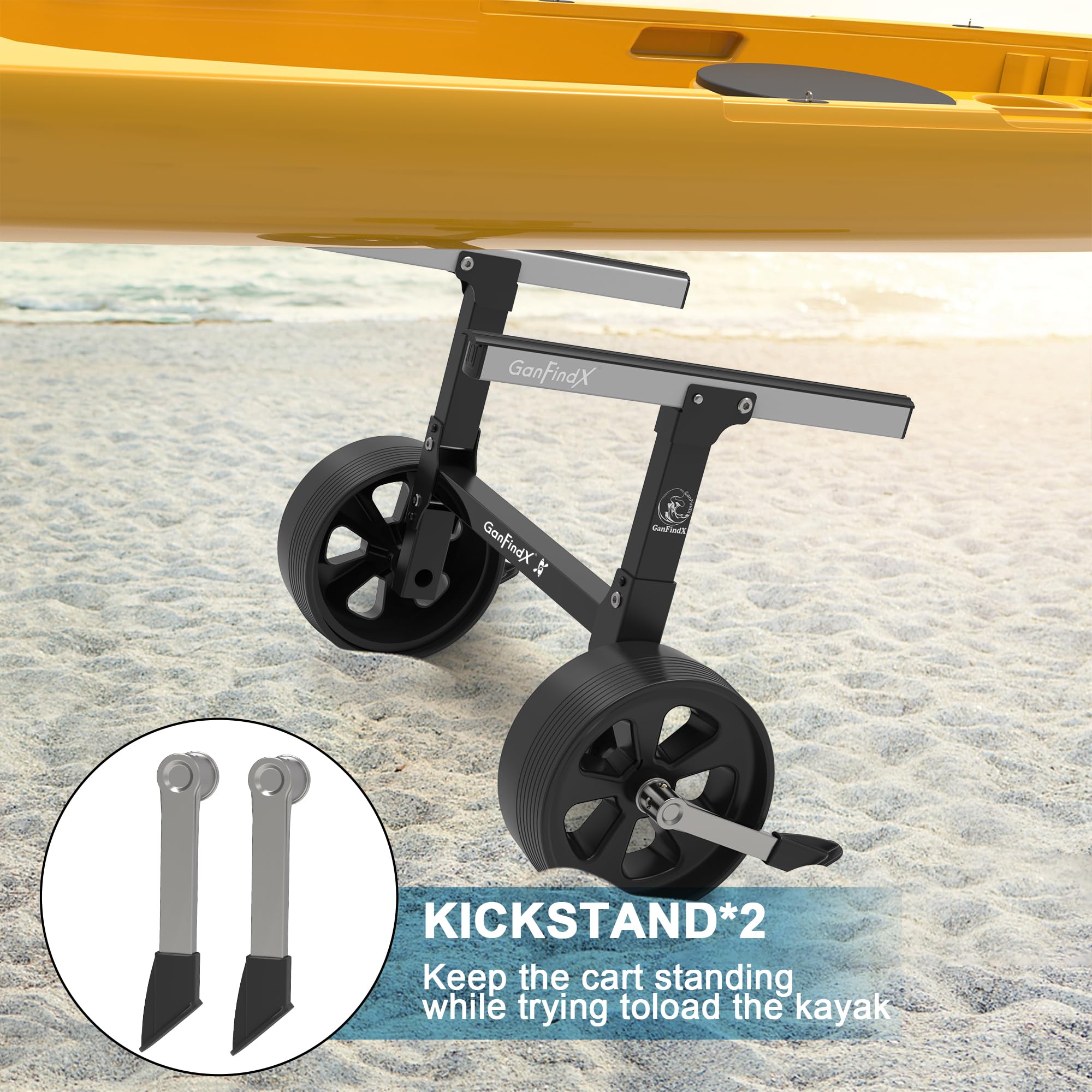 Snapklik.com : GanFindX Heavy-Duty Folding Kayak Cart Dolly W/Puncture ...