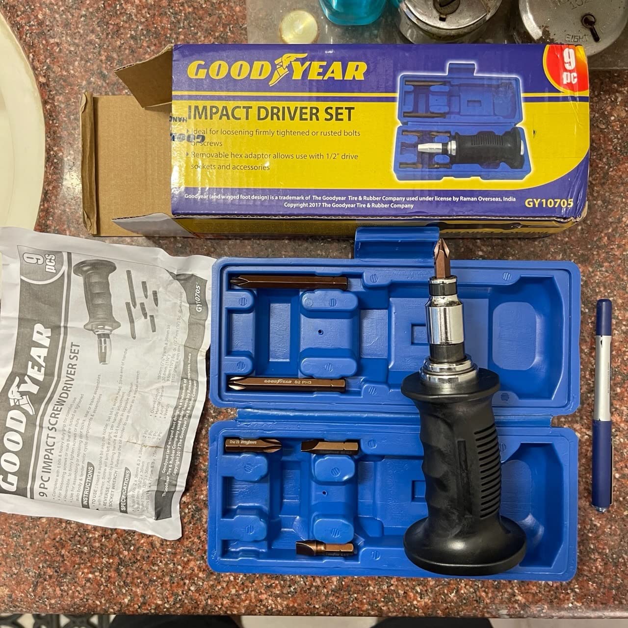 Goodyear Screwdrivers, Screwdriver Bit Set, Chrome Vanadium Impact ...