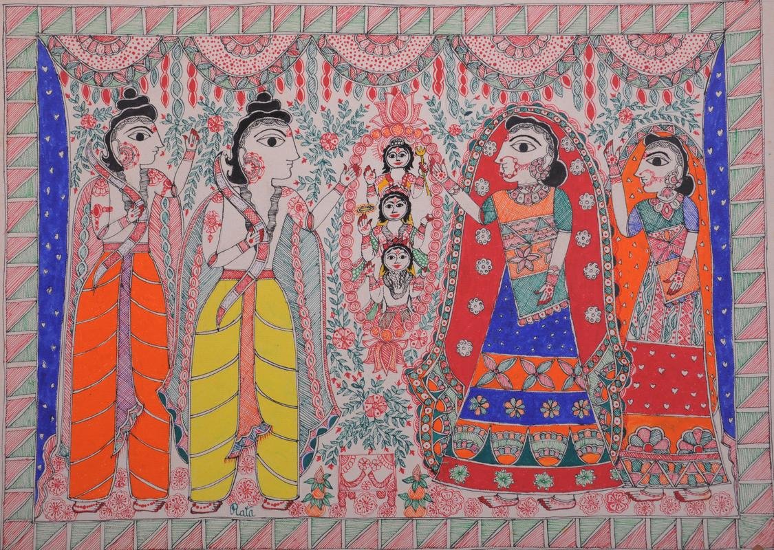 SITA-RAM VIVAH Painting (29"x21") : Amazon.in: Home & Kitchen