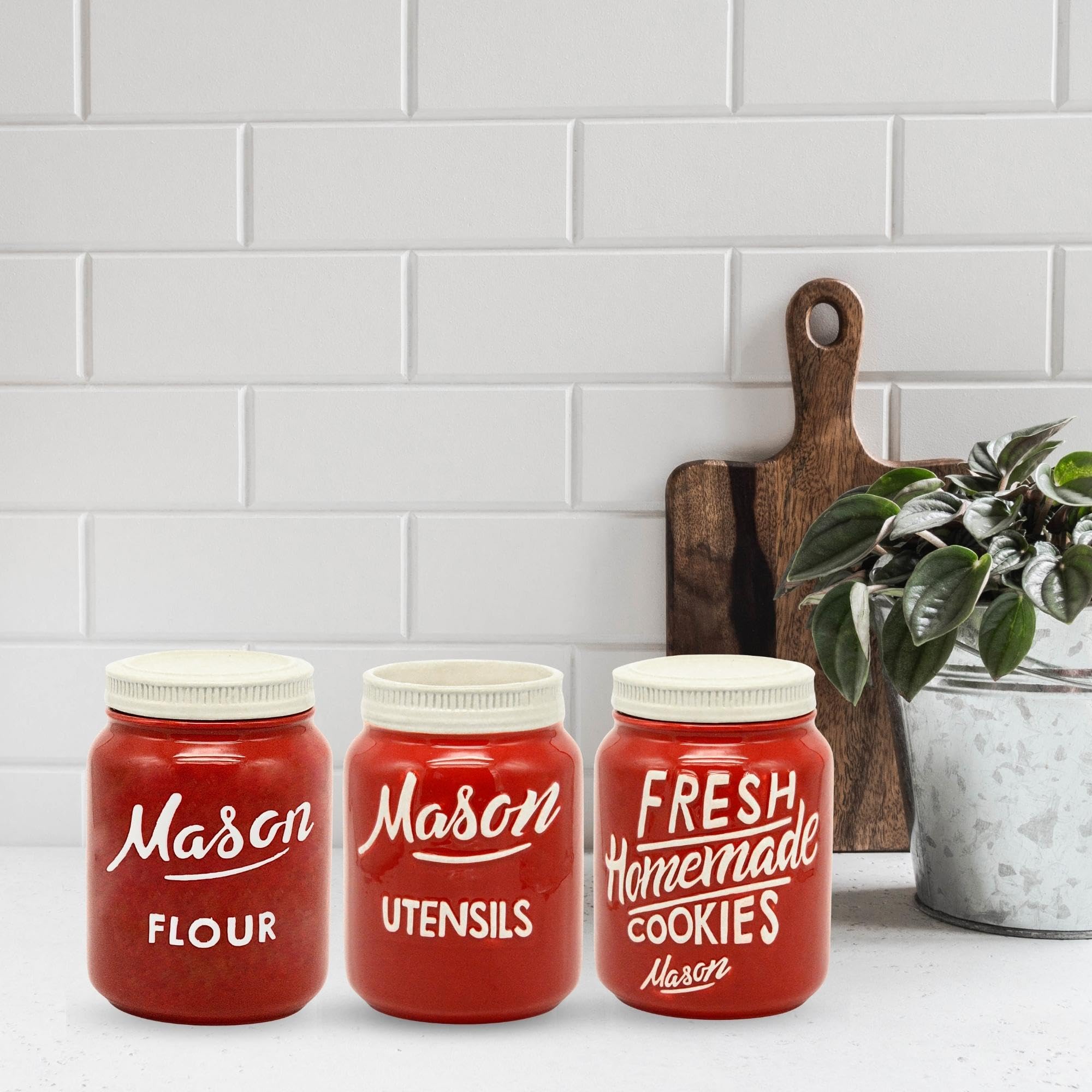 Snapklik.com : Mason Jar Flour Container - Decorative Flour Canister ...