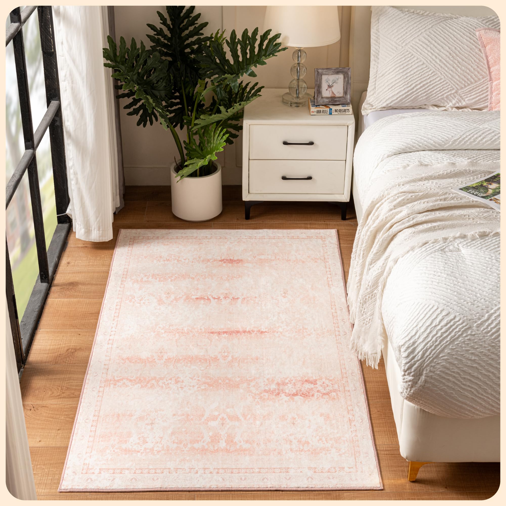 Amazon.com: Istana 3x5 Area Rug - Pink Modern Rugs for Living Room 3x5 ...