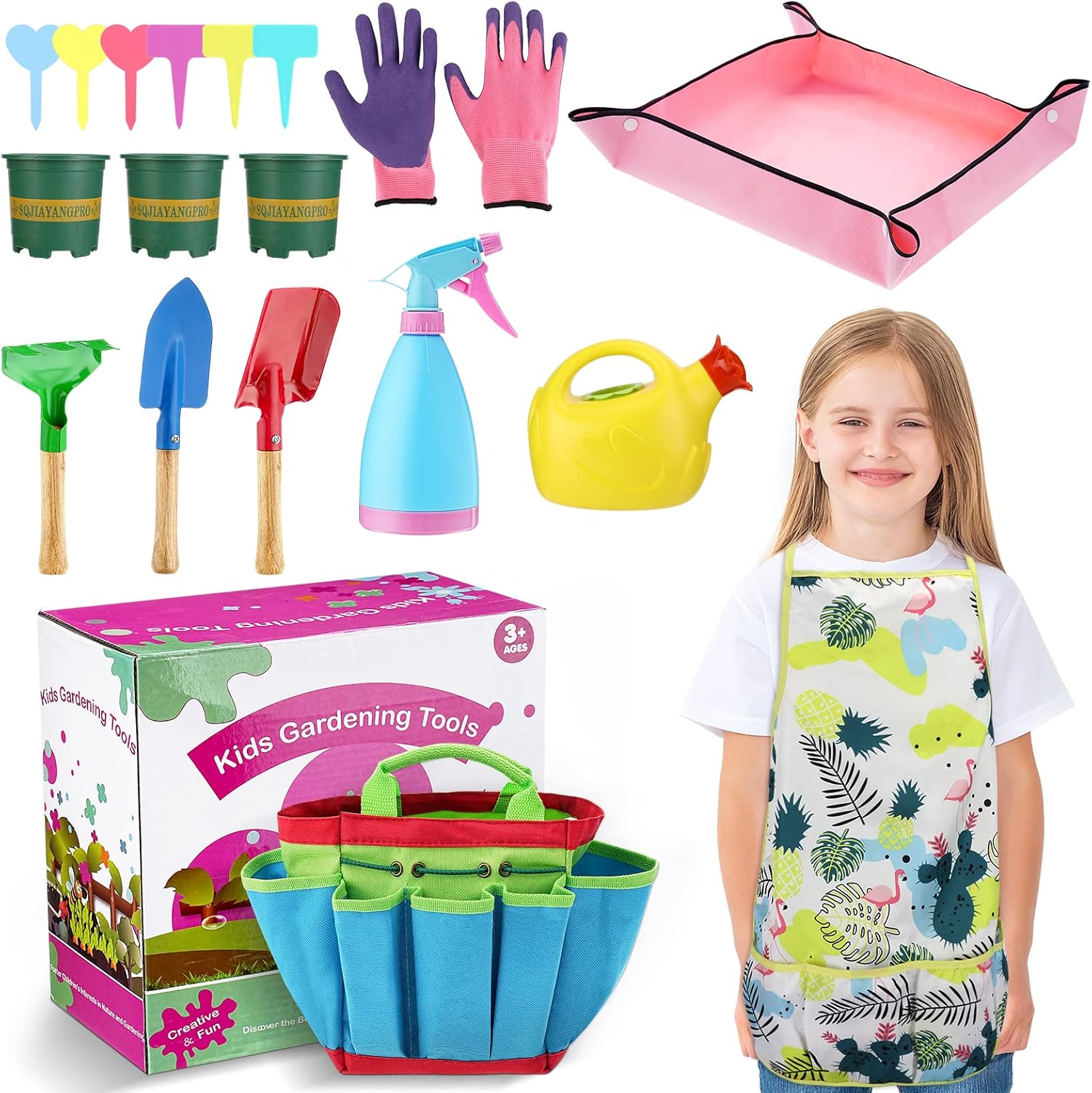 Amazon.com : Wjiang Kids Gardening Tools, 19 PCS Gardening Set for Kids ...