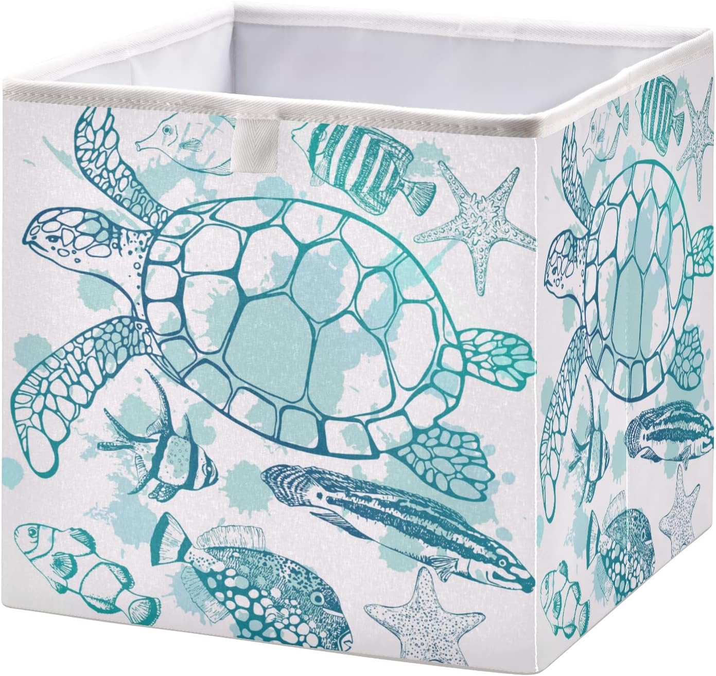 Amazon.com: Blueangle Sea Turtle Starfish Cube Storage Bin, 11 x 11 x ...