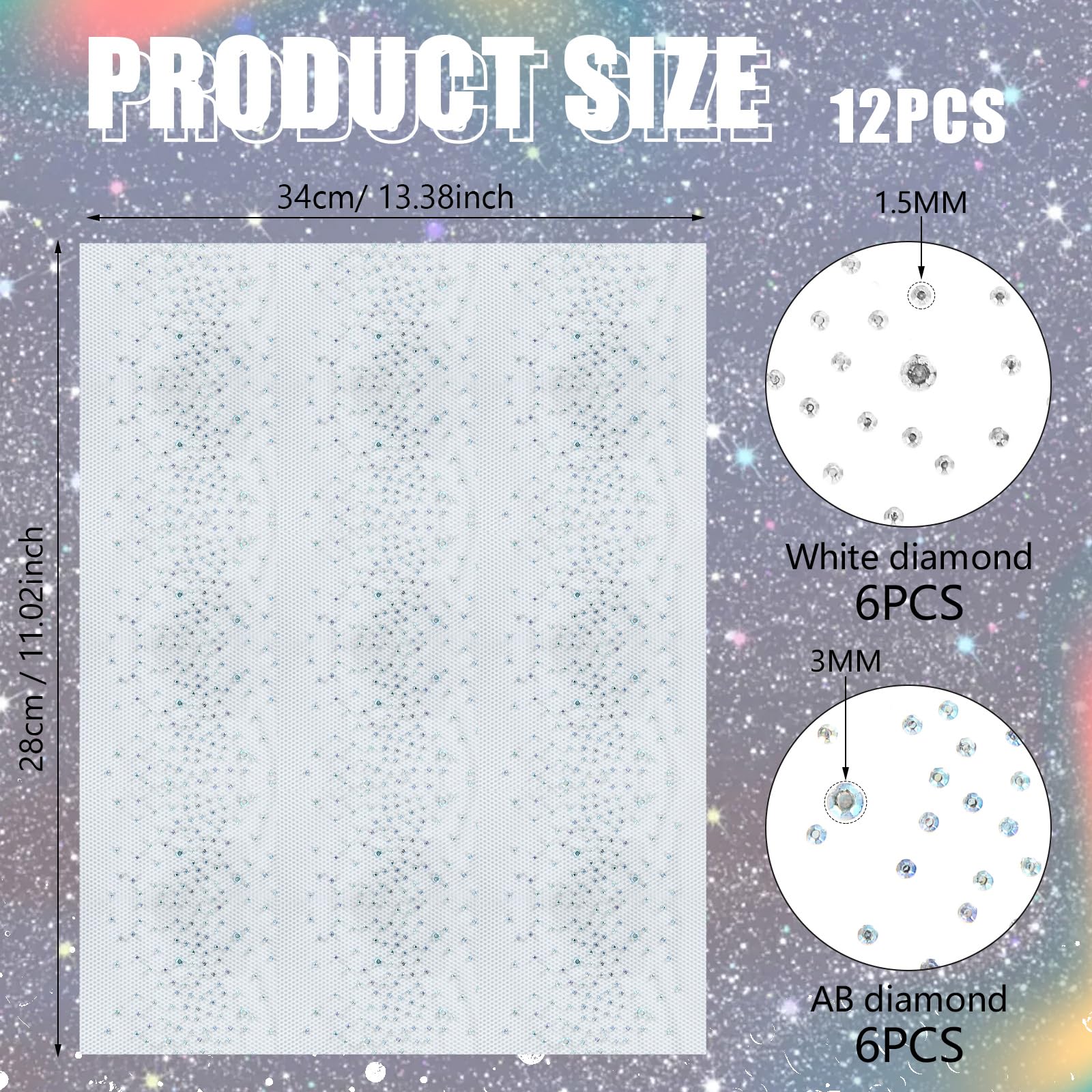 Snapklik.com : Glenmal 12 Pcs Sheet Iron-on Rhinestone Sheets Crystal ...