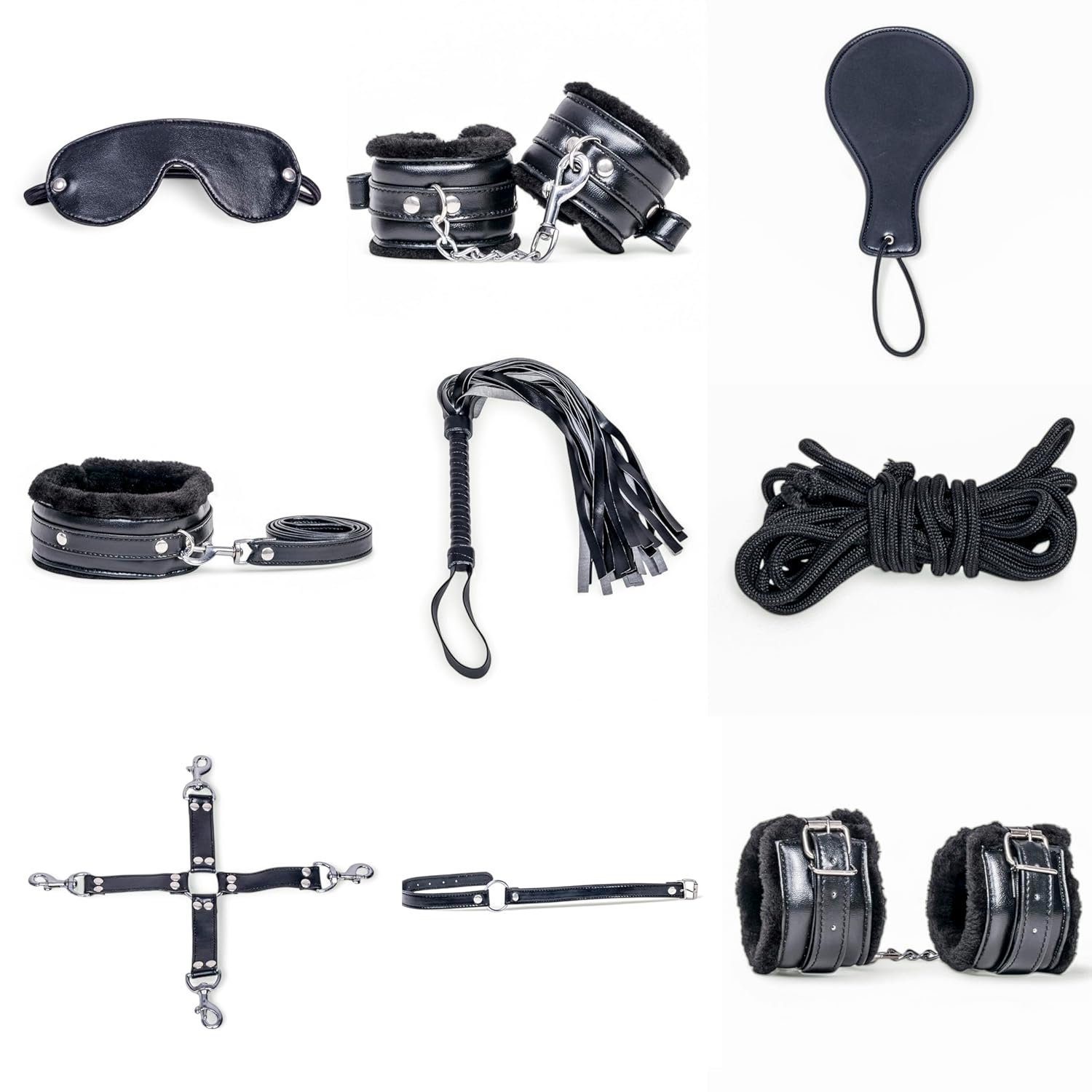 Handcuff Role Play Kit Black, Romantic Couple's Activity Set for ...