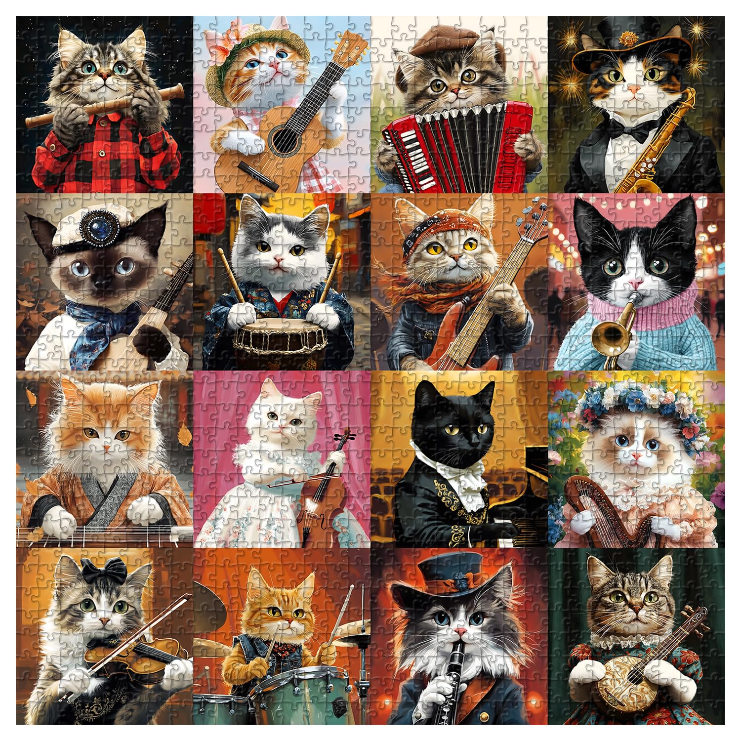 Snapklik.com : Cat Puzzles For Adults 1000 Pieces, Funny Animals Music ...