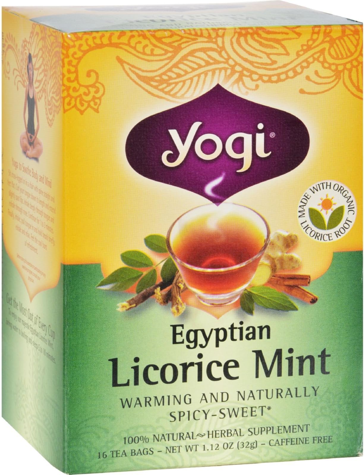 Amazon.com : Yogi Teas Tea Egyptn Licorice Mint Org3 : Grocery ...