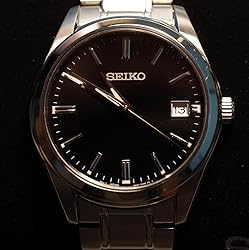 Amazon.com: Seiko SUR311 Watch for Men - Essentials - Black Dial, Date ...