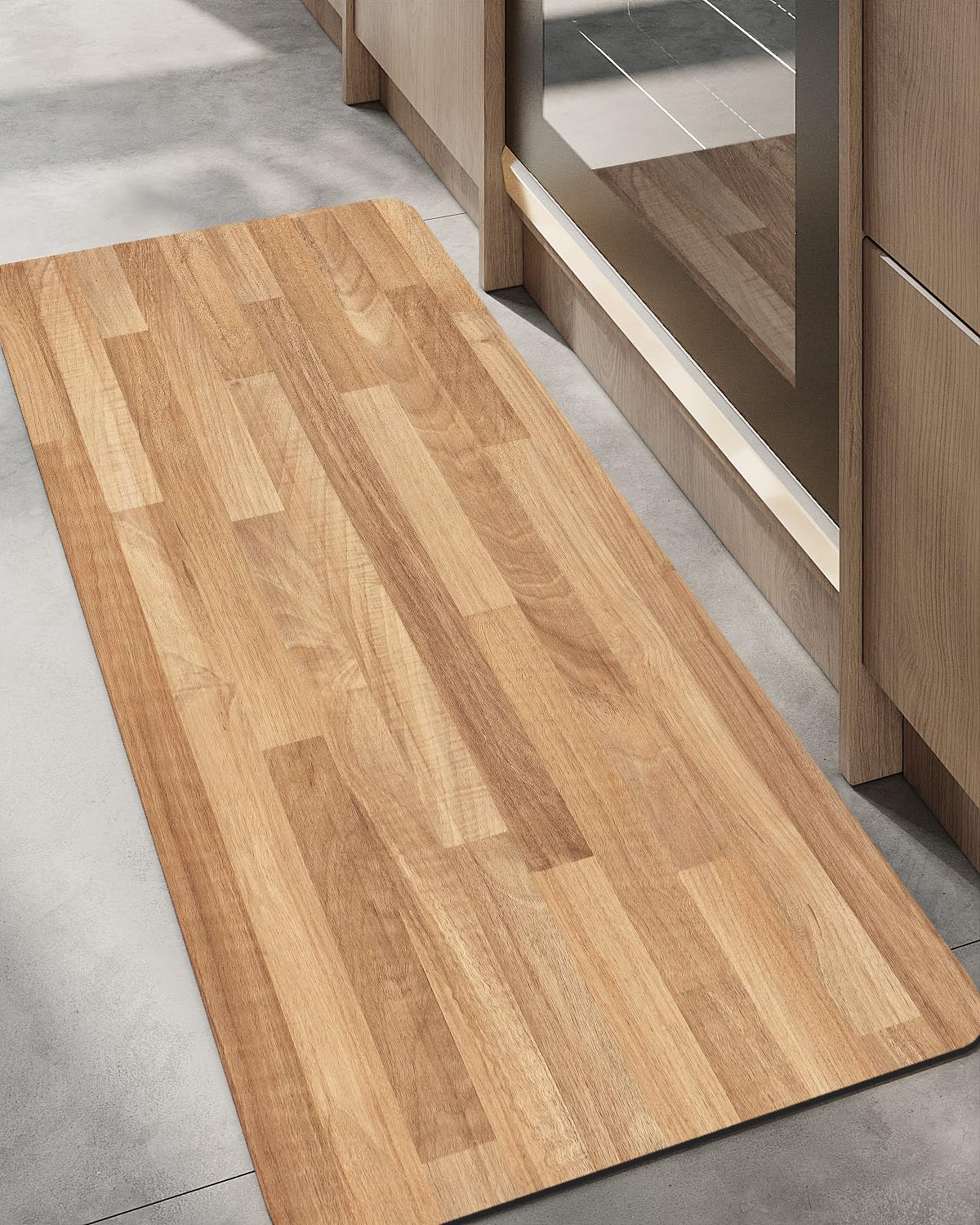 Amazon.com: LUMI Wood Grain Kitchen Mat - Teak-Like, Non-Slip, Quick ...