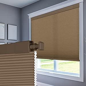 Amazon.com: Boolegon No Drill Blinds for Indoor Windows Half Blackout ...